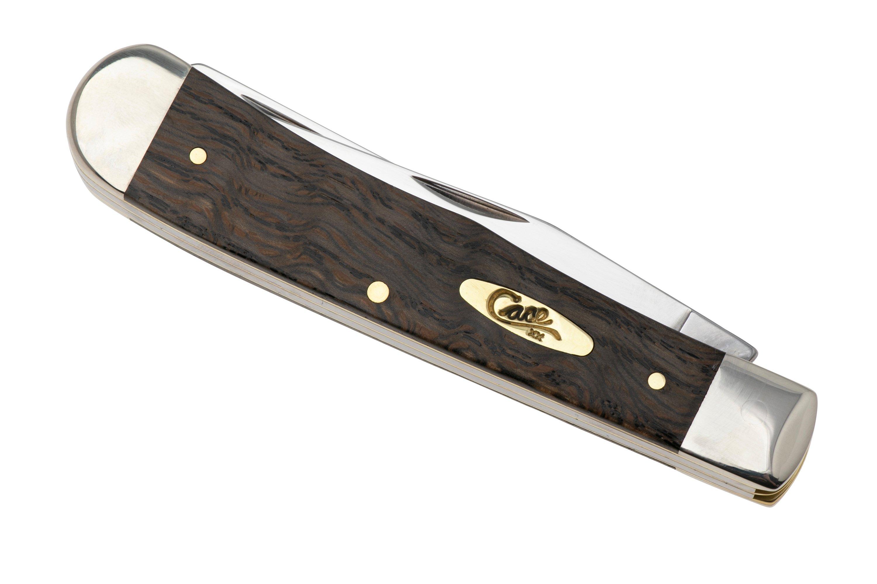 Case Trapper 14000 Smooth Black Curly Oak Wood 7254 SS, pocket knife ...