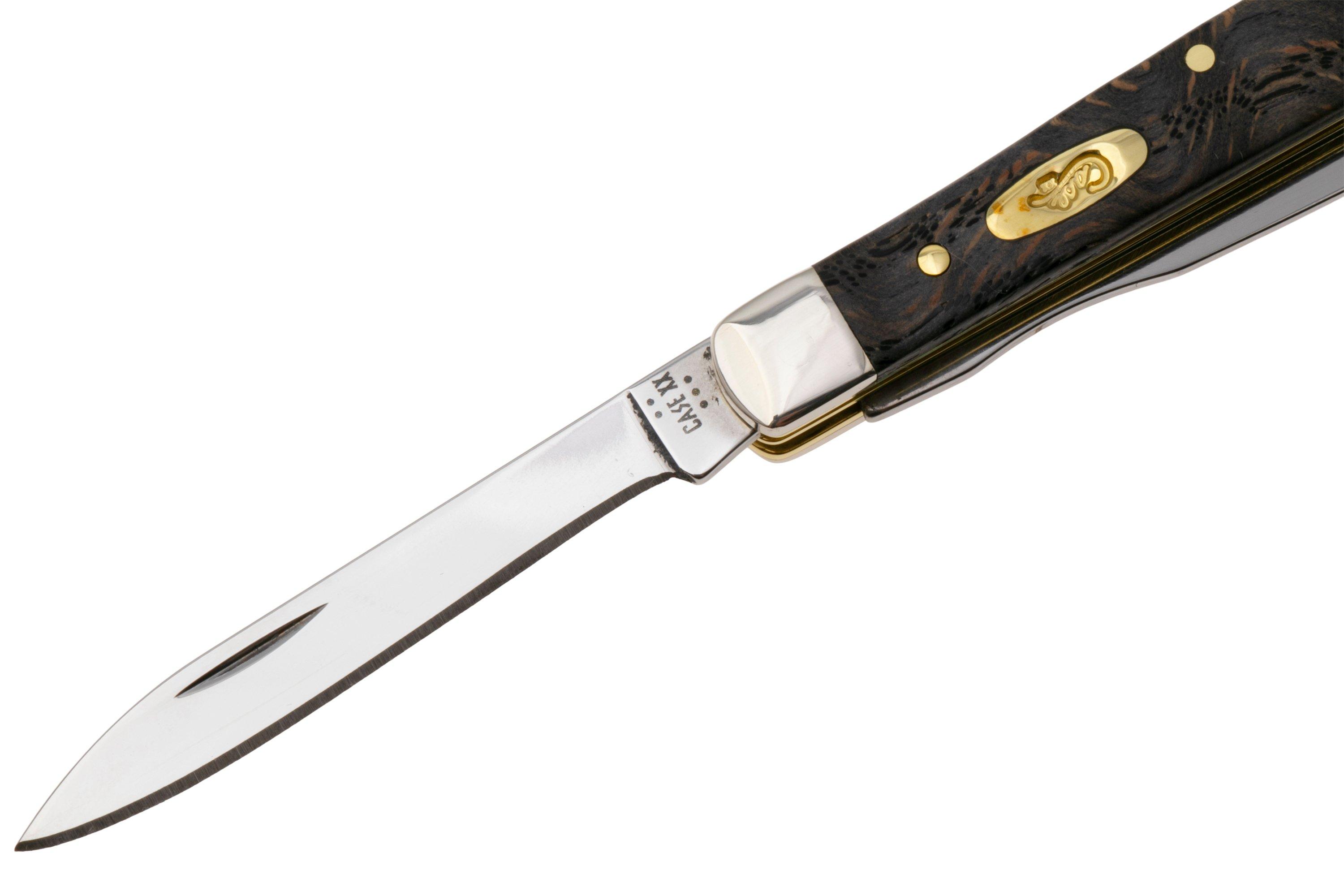 Case Baby Doc Black Curly Oak Wood, 14007, 7282SP SS pocket knife ...