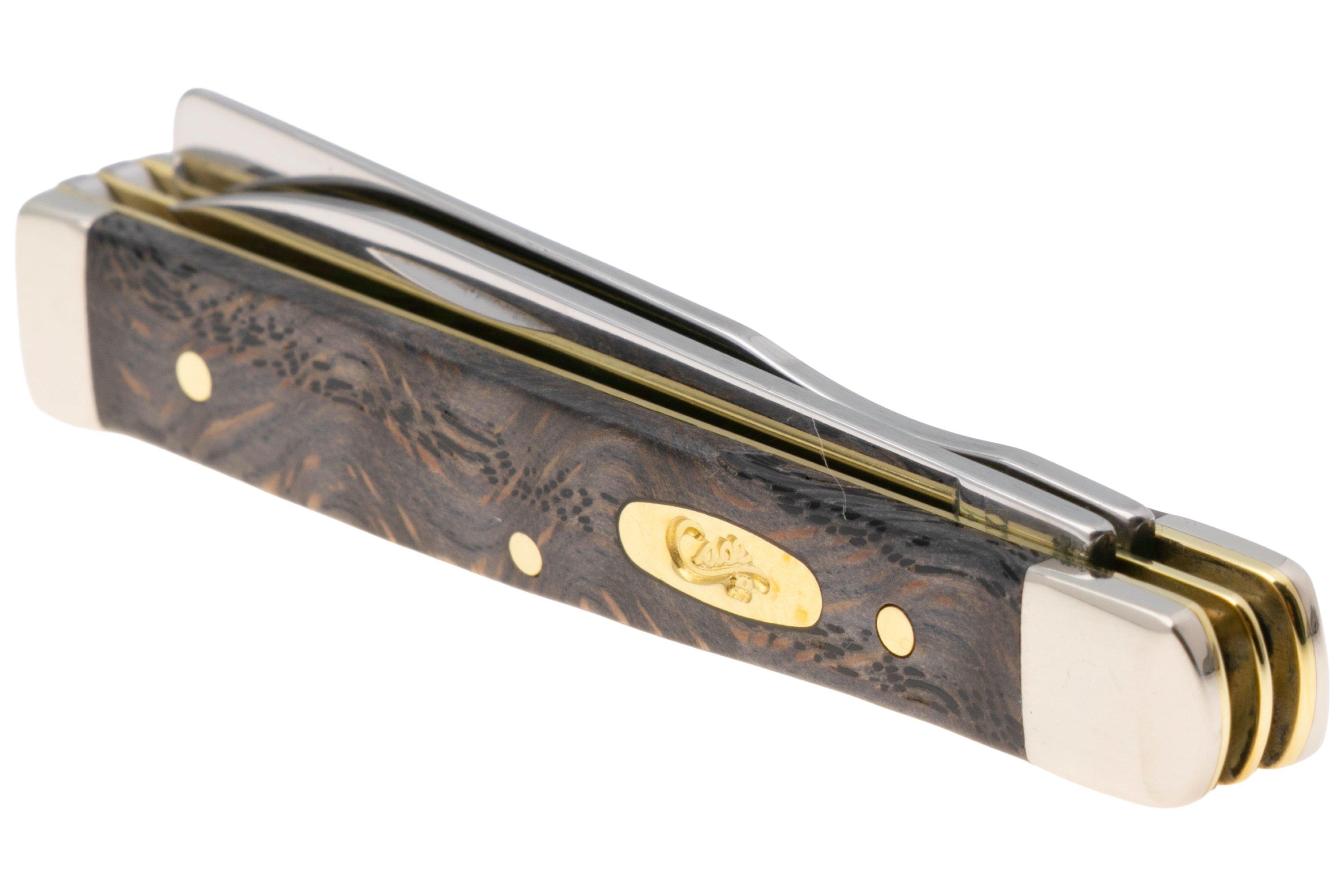 Case Baby Doc Black Curly Oak Wood, 14007, 7282SP SS pocket knife ...