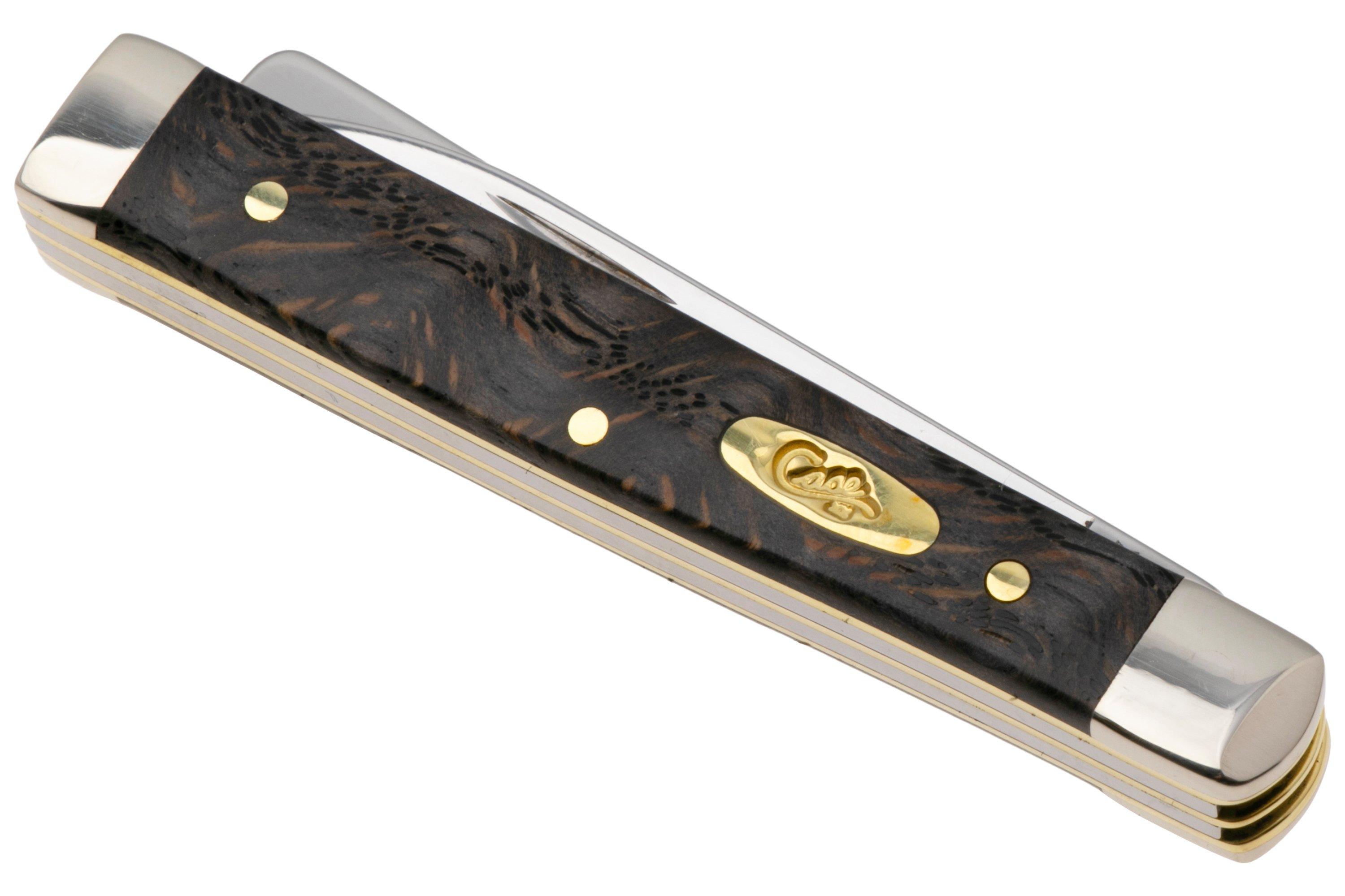 Case Baby Doc Black Curly Oak Wood, 14007, 7282SP SS pocket knife ...