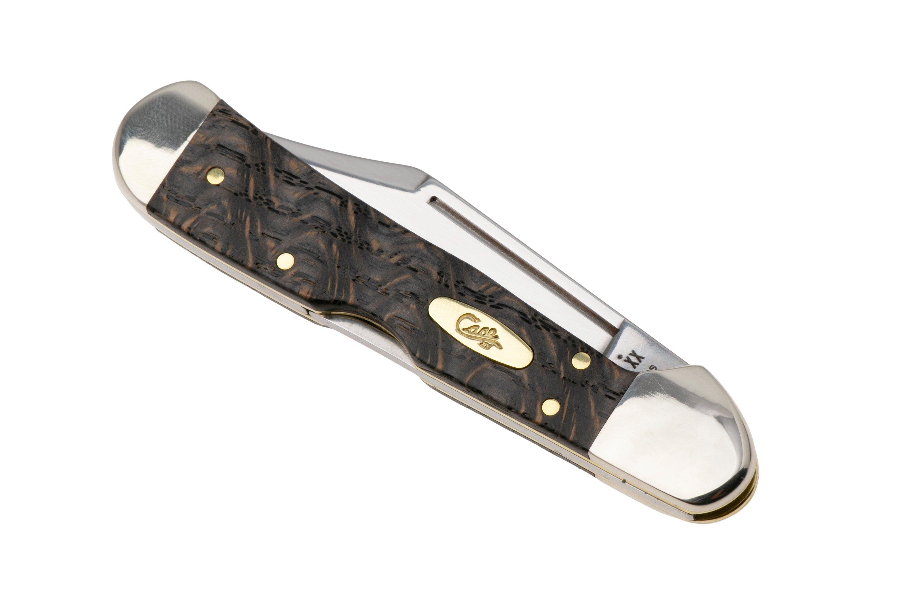 Case Mini CopperLock Black Curly Oak Wood, 14010, 71749L SS pocket ...