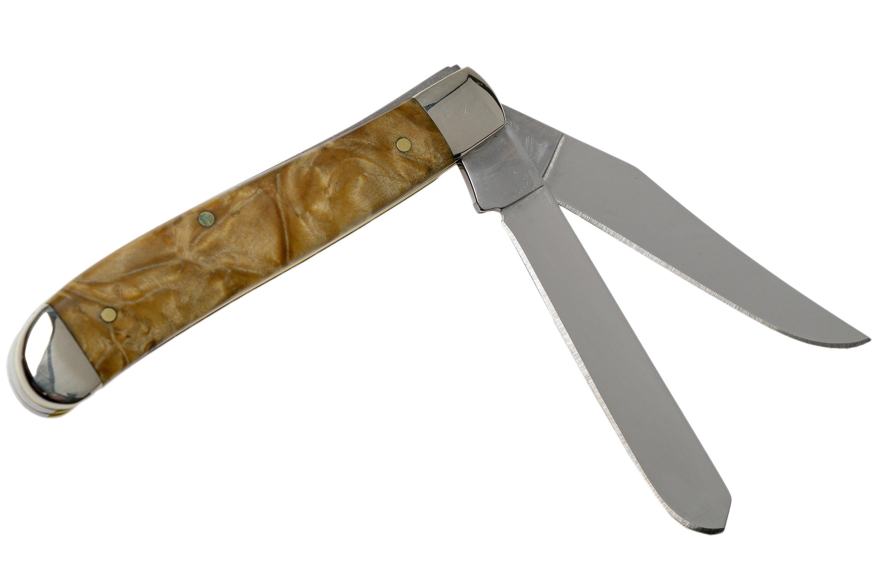 Case Knives Mini Trapper Natural Box Elder Burl, 16565, 7207 SS pocket ...