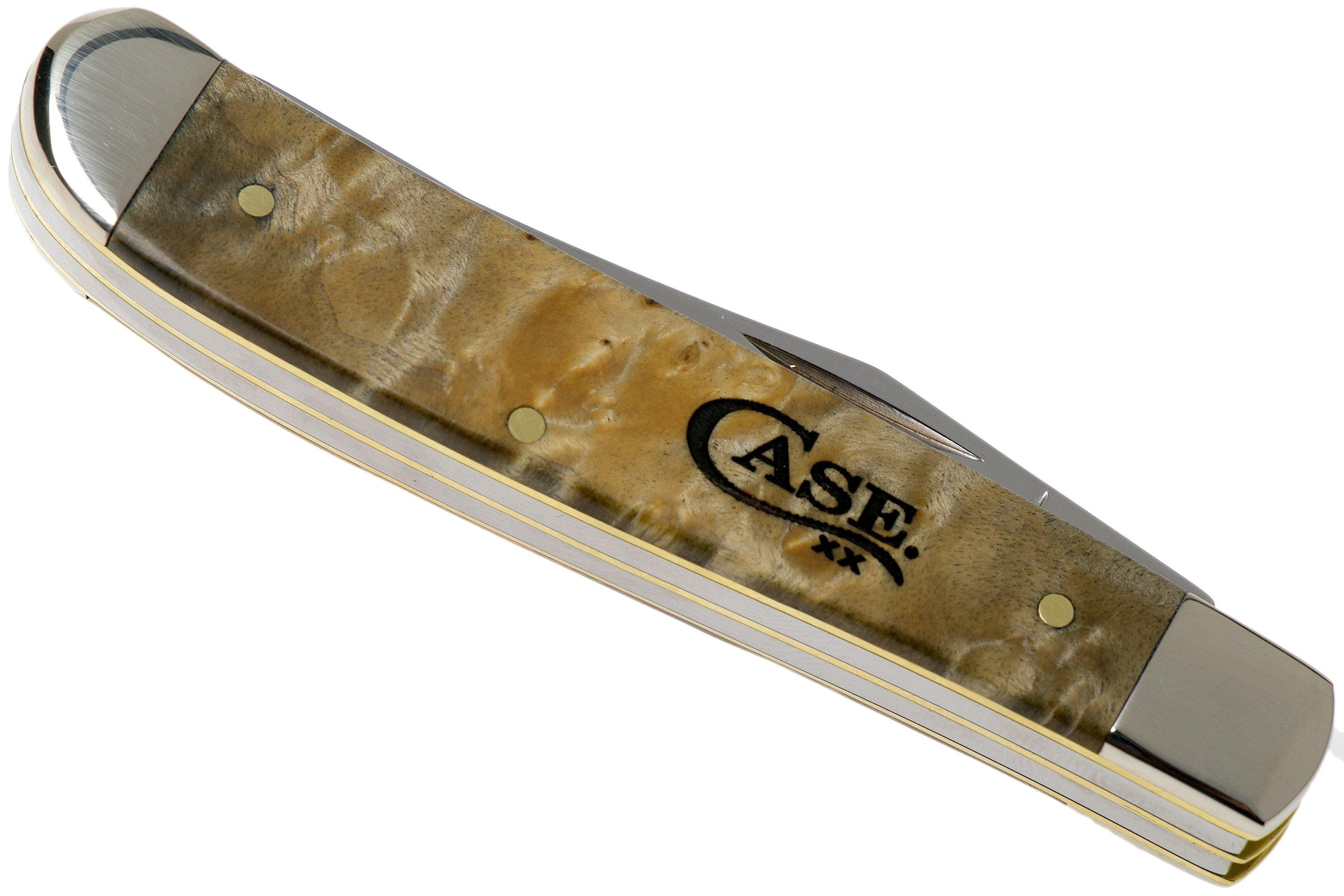 Case Knives Mini Trapper Natural Box Elder Burl, 16565, 7207 SS pocket ...