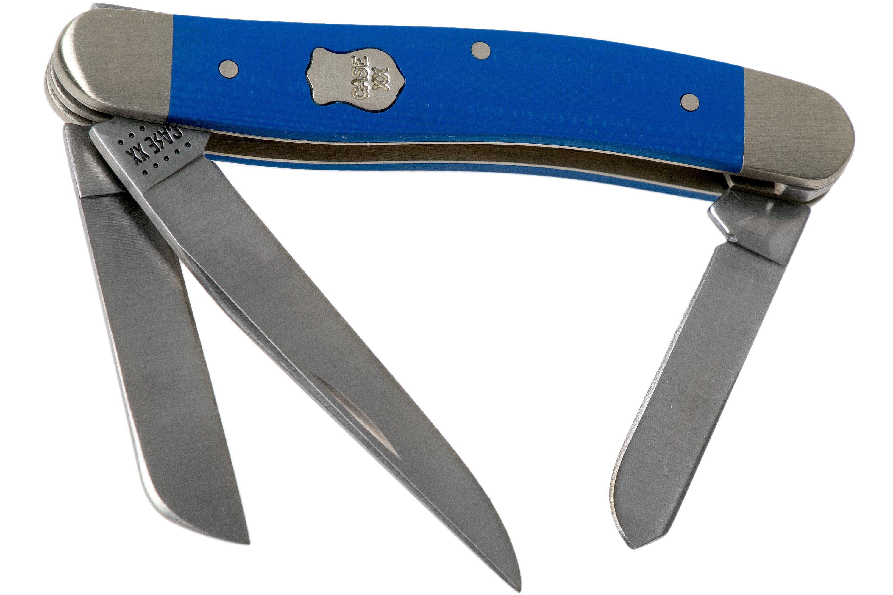Case Medium Stockman Blue G10 Smooth, 16744, 10318 SS pocket knife ...