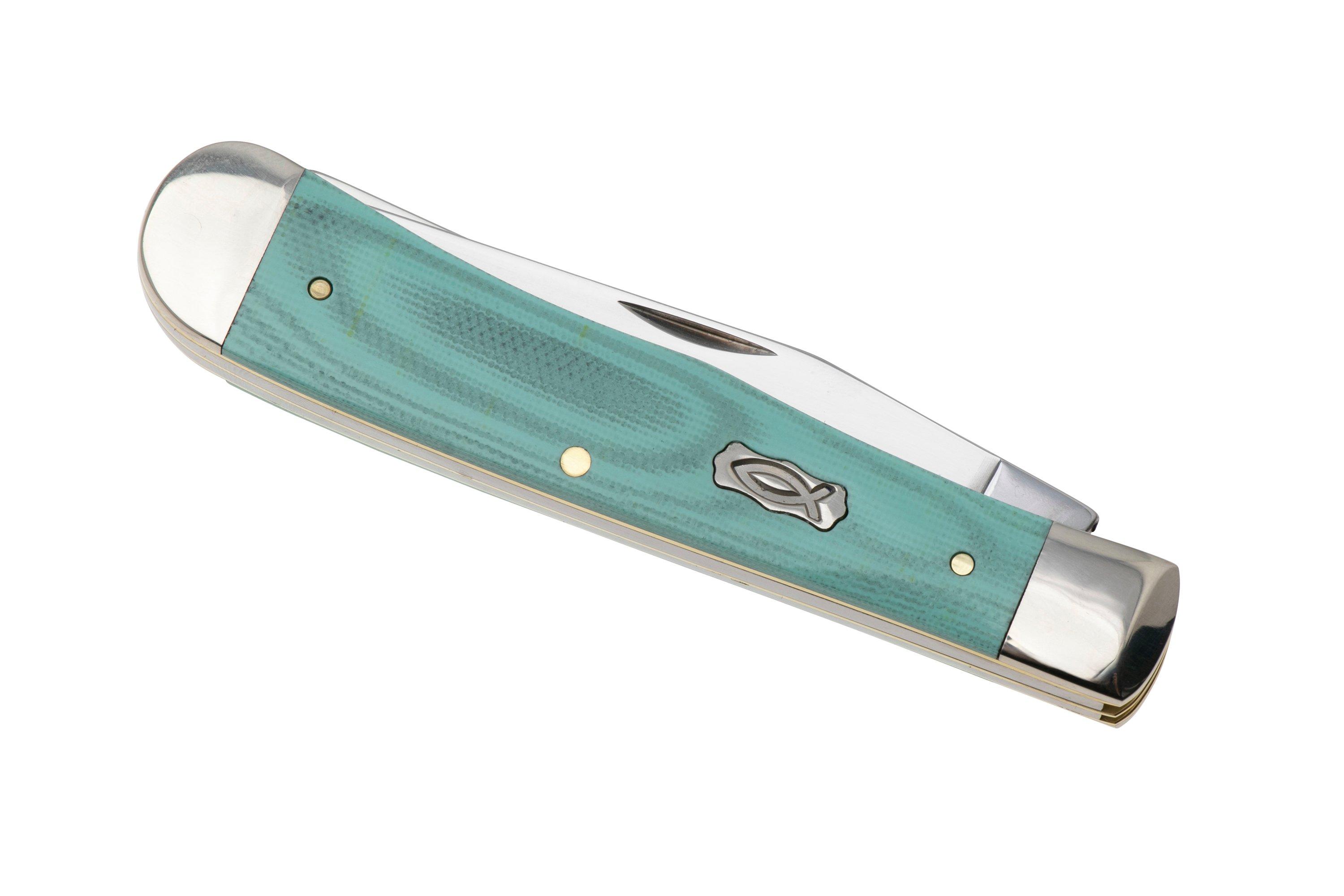 Case Trapper 18100 Smooth Seafoam Green G10 10254 SS, pocket knife ...