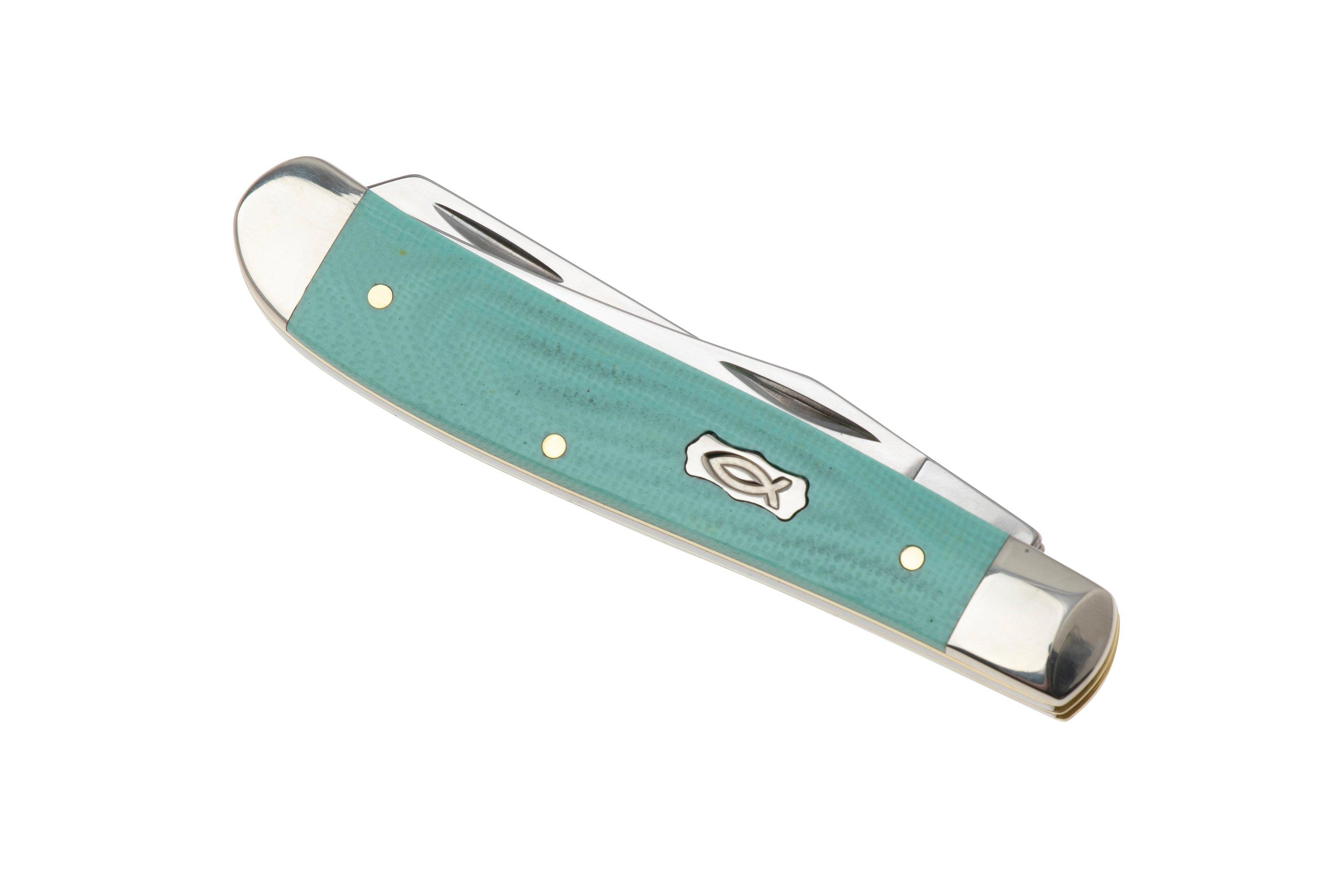 Case Mini Trapper 18101 Smooth Seafoam Green G10 10207 SS, pocket knife ...