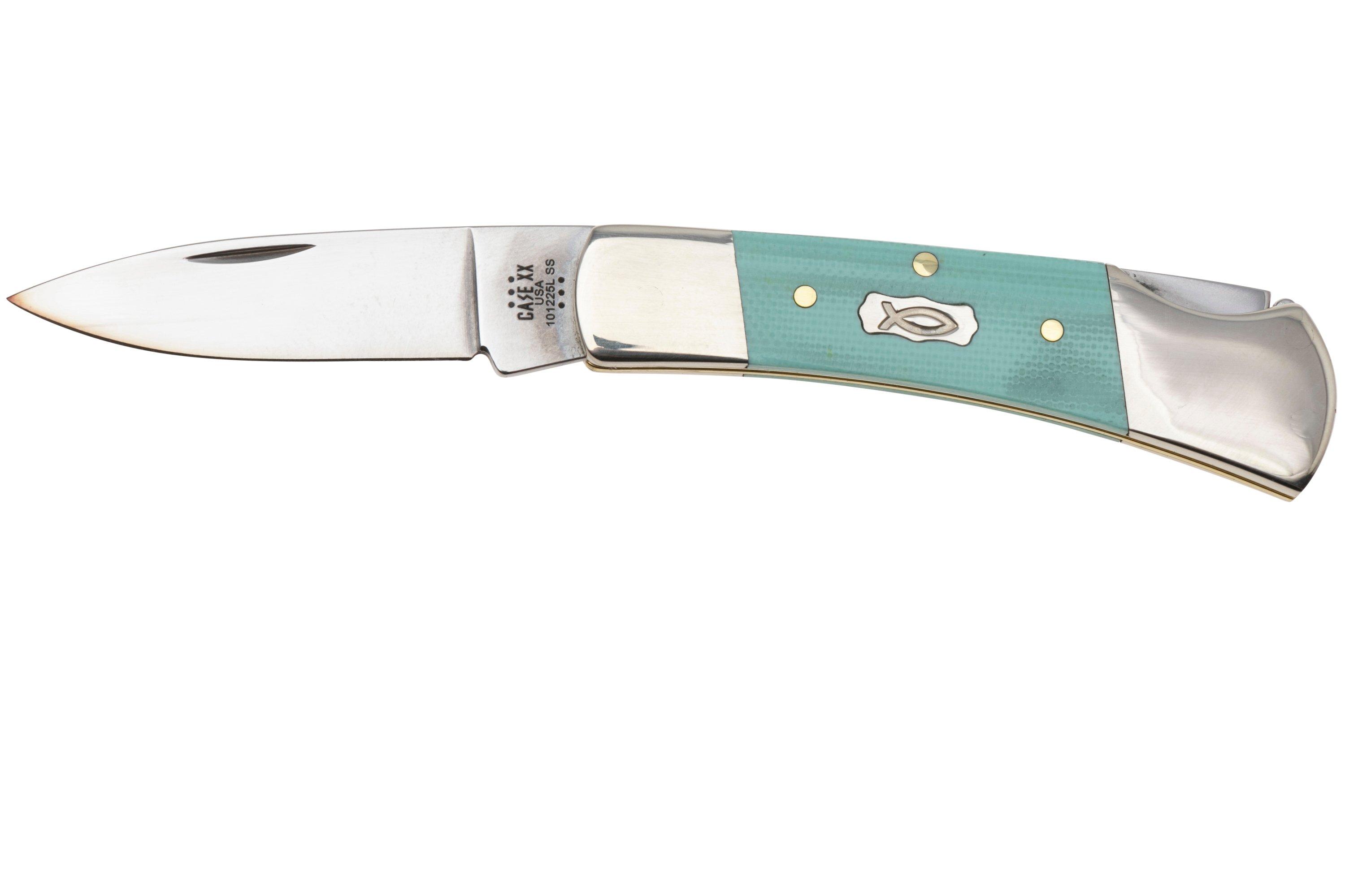 Case Lockback 18106 Smooth Seafoam Green G10 101225L SS, pocket knife ...