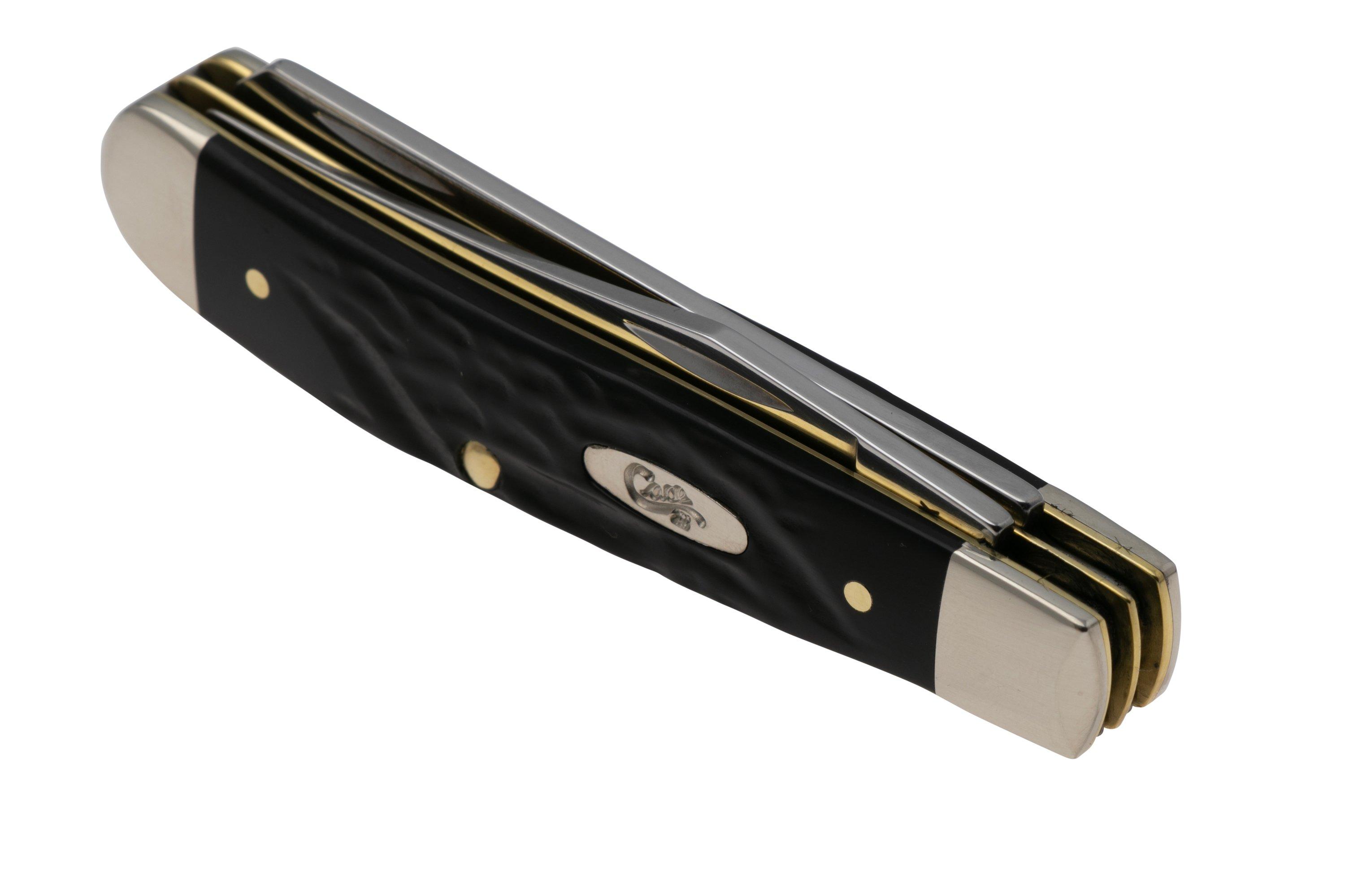 Case Mini Trapper 18237 Jigged Rough Black Synthetic 6207 SS pocket ...