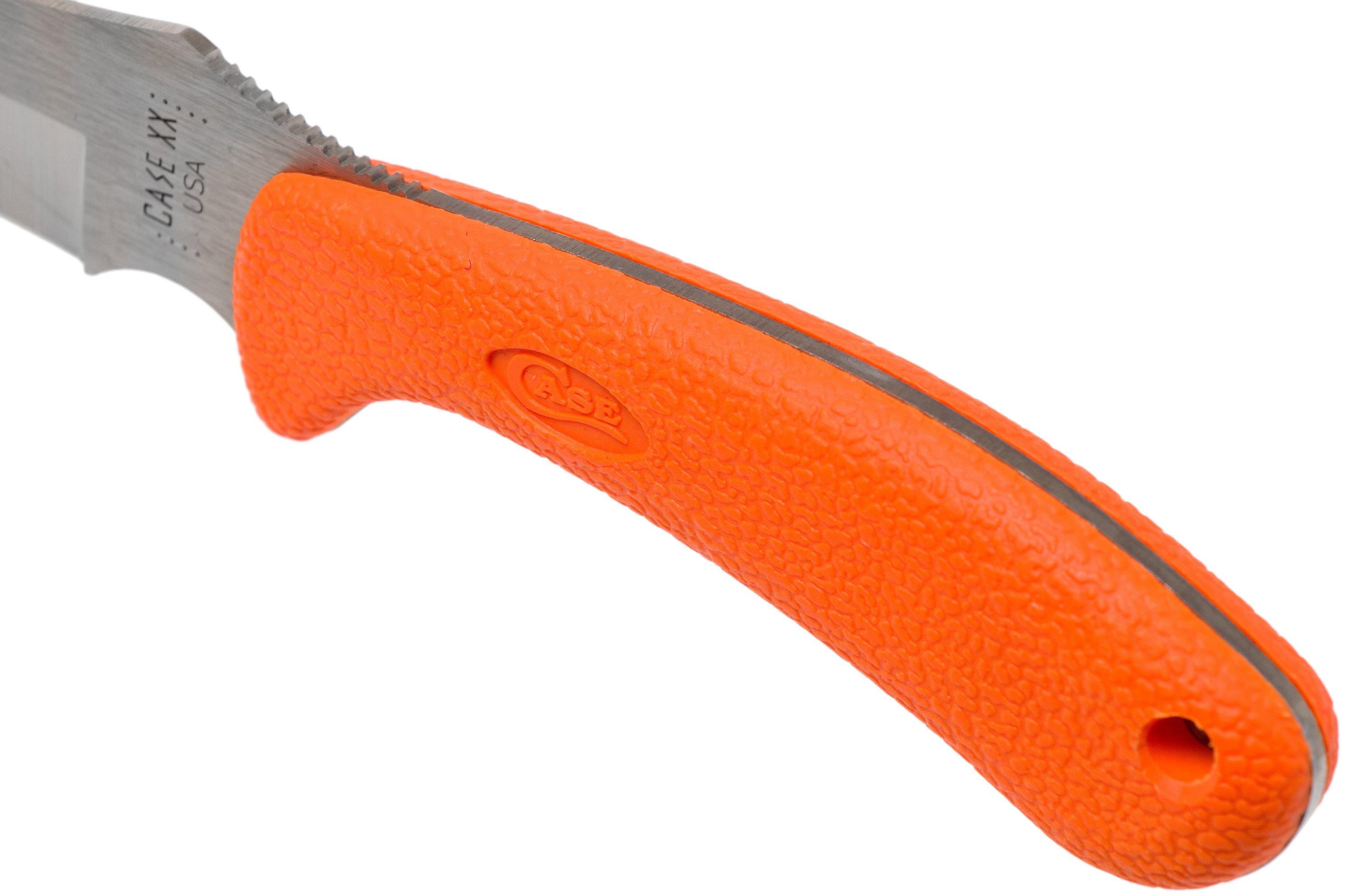 Case Ridgeback, Orange Hunters, Textured Synthetic, 18505 fixed knife ...