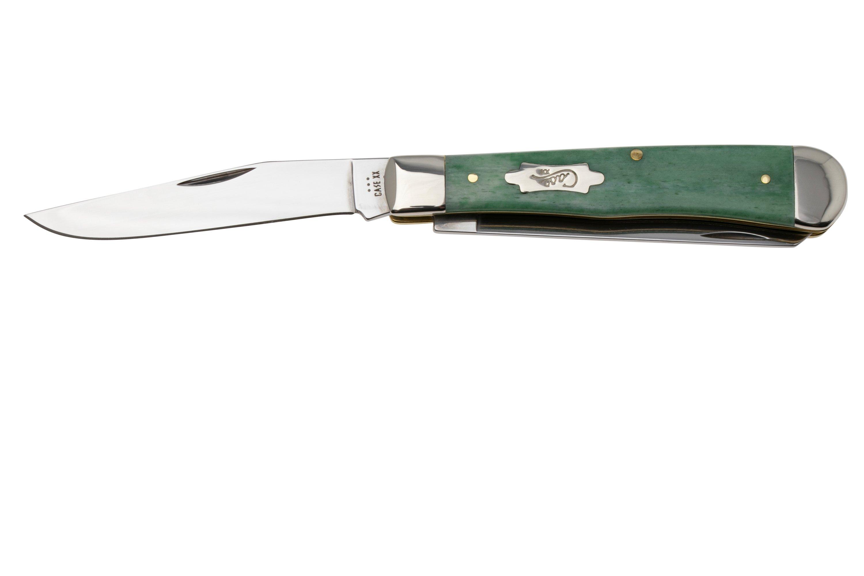 Case Trapper 19940 Smooth Emerald Green Bone 6254 pocket knife ...