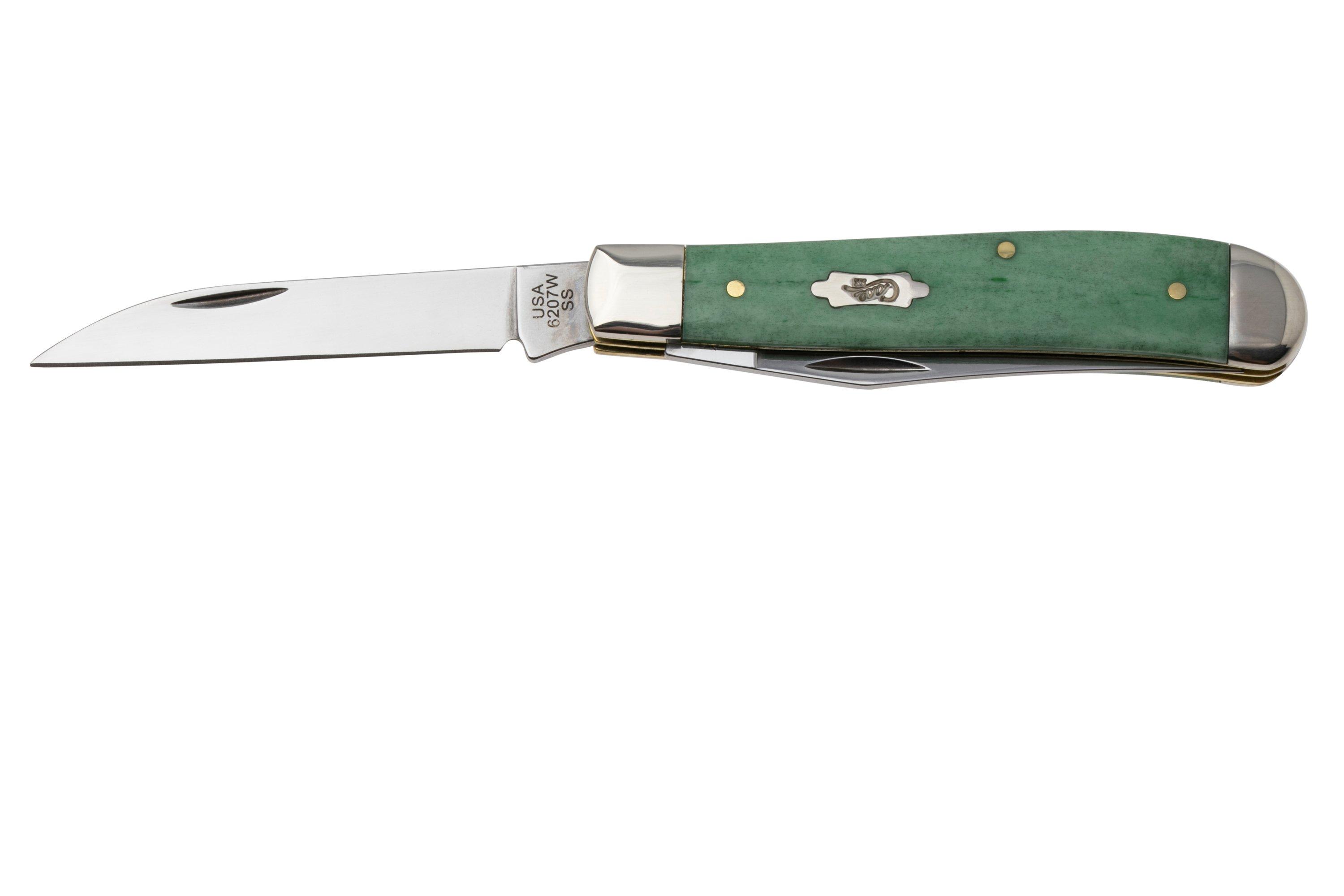 Case Mini Trapper 19944 Smooth Emerald Green Bone 6207W pocket knife ...