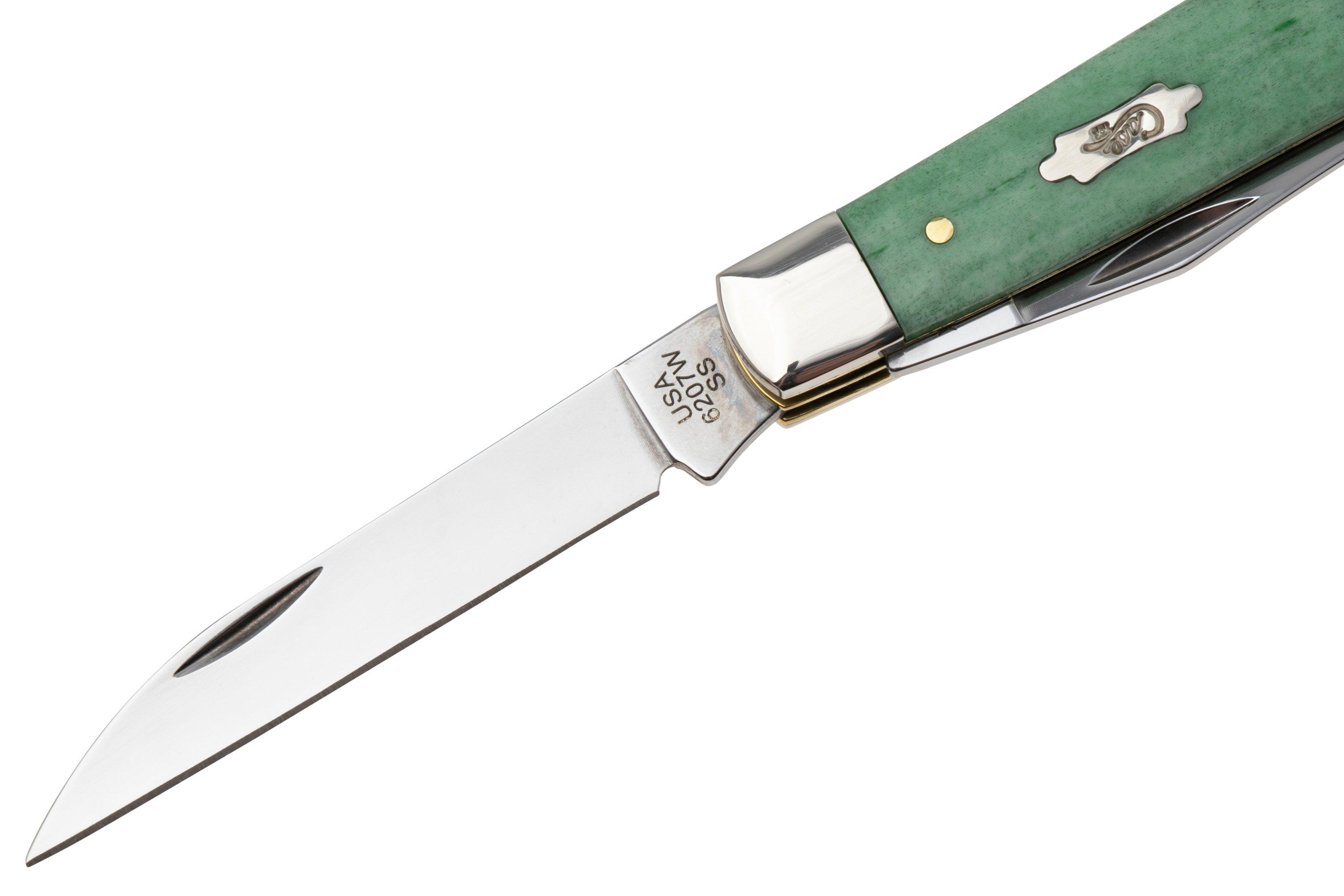 Case Mini Trapper 19944 Smooth Emerald Green Bone 6207W pocket knife ...