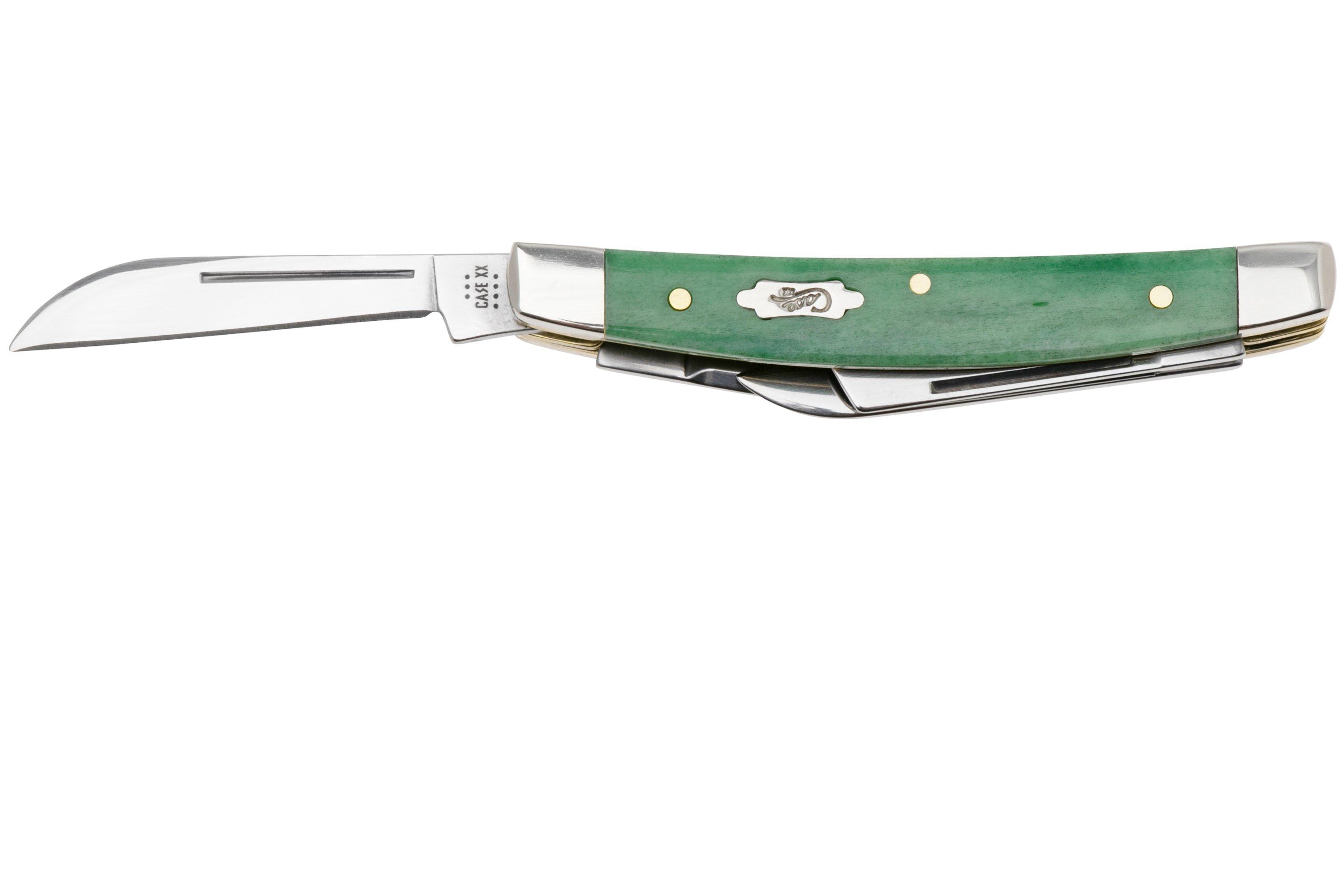 Case Small Congress 19945 Smooth Emerald Green Bone 6468 coltello da ...