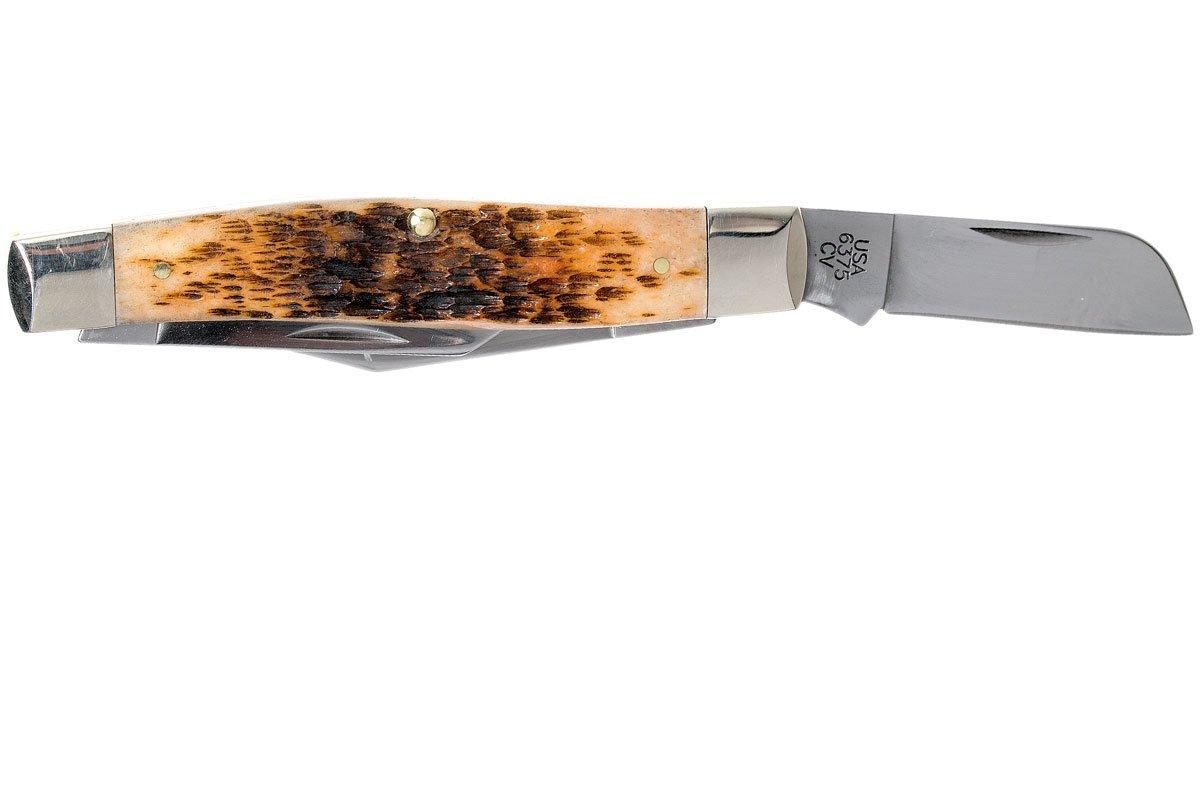 Case Large Stockman Amber Jigged Bone, 00204, 6375 CV pocket knife ...