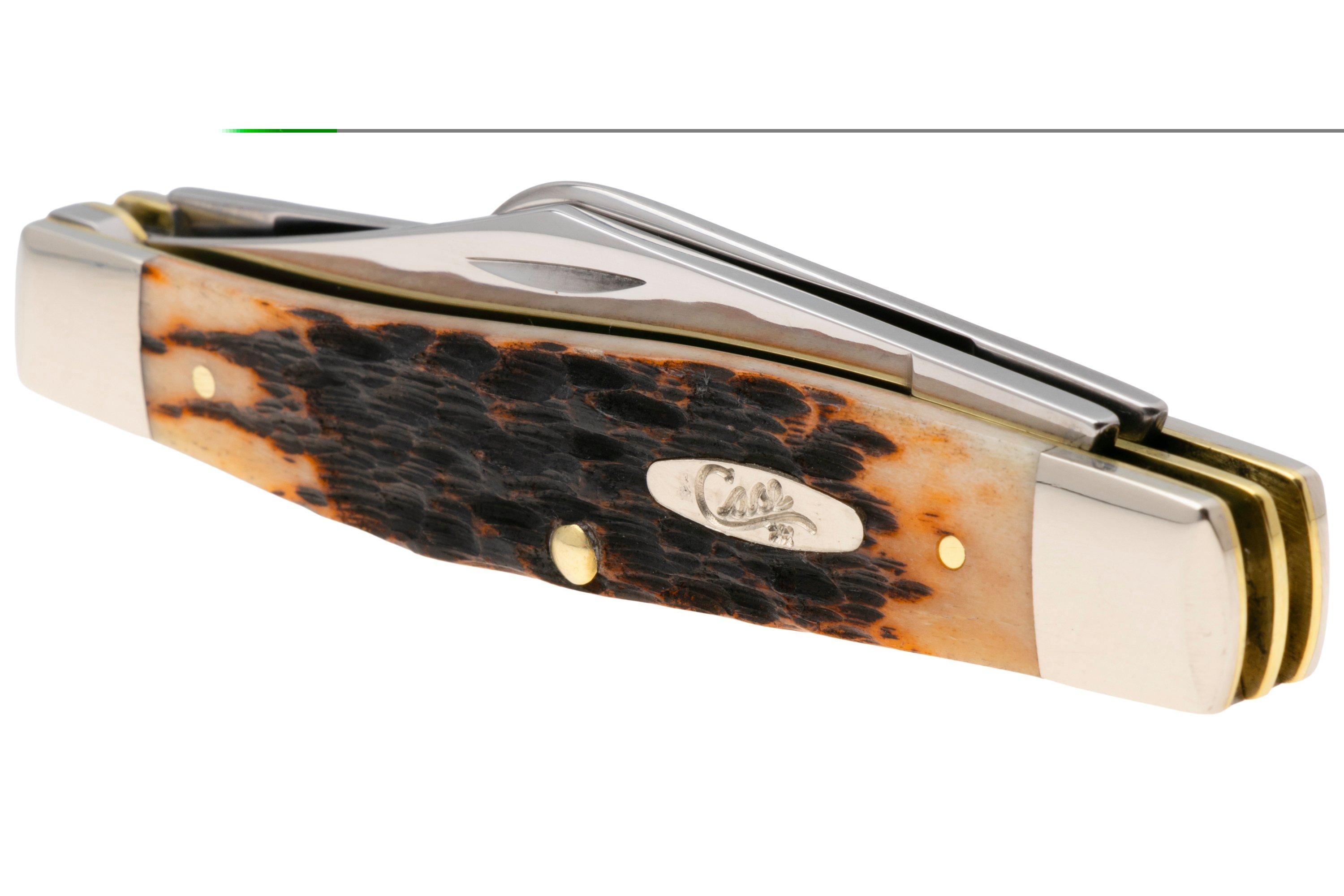Case Large Stockman Amber Jigged Bone, 00204, 6375 CV pocket knife ...