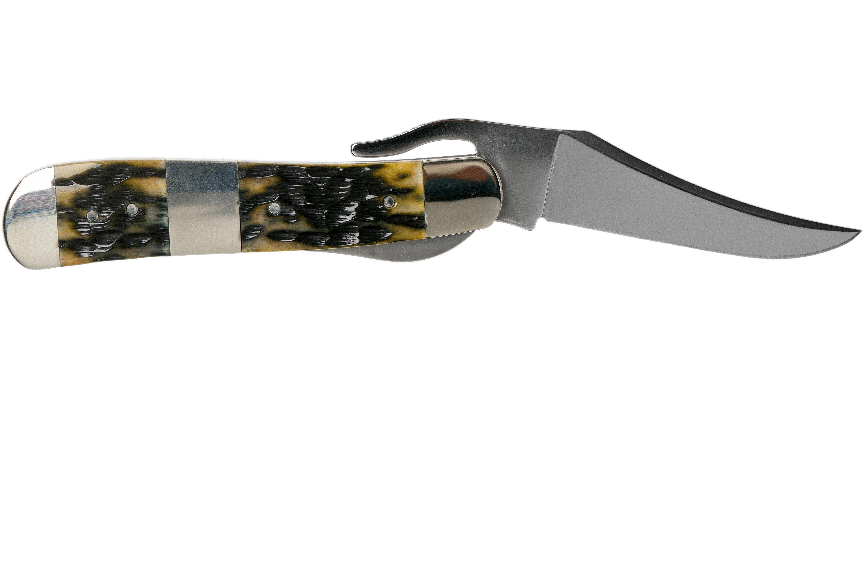 Case Russlock, Tang Stamp Series, Peach Seed Jig, Olive Green Bone ...