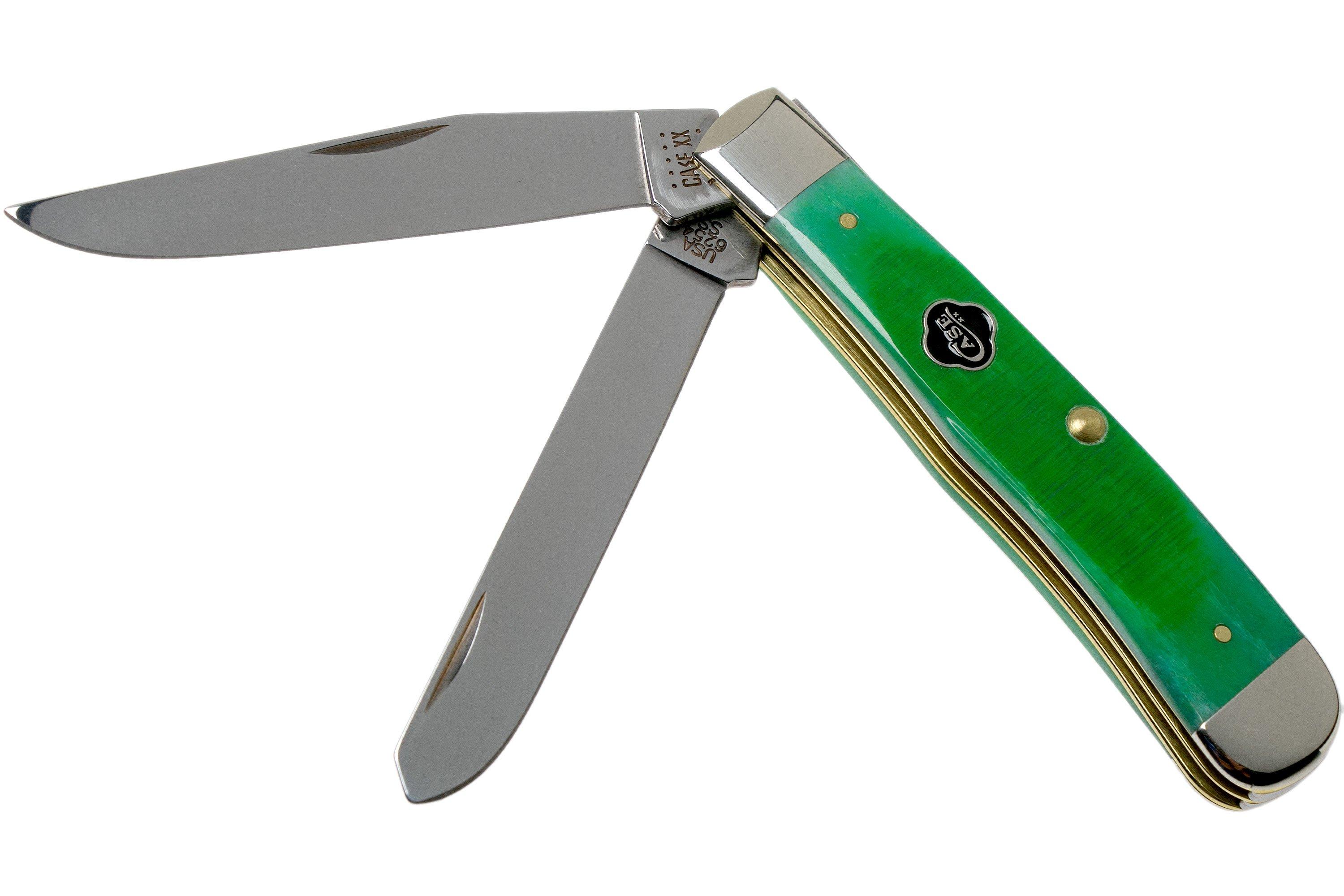 Case Trapper Clover Green Bone, Sawcut Jig, 23210, 6254 SS pocket knife ...