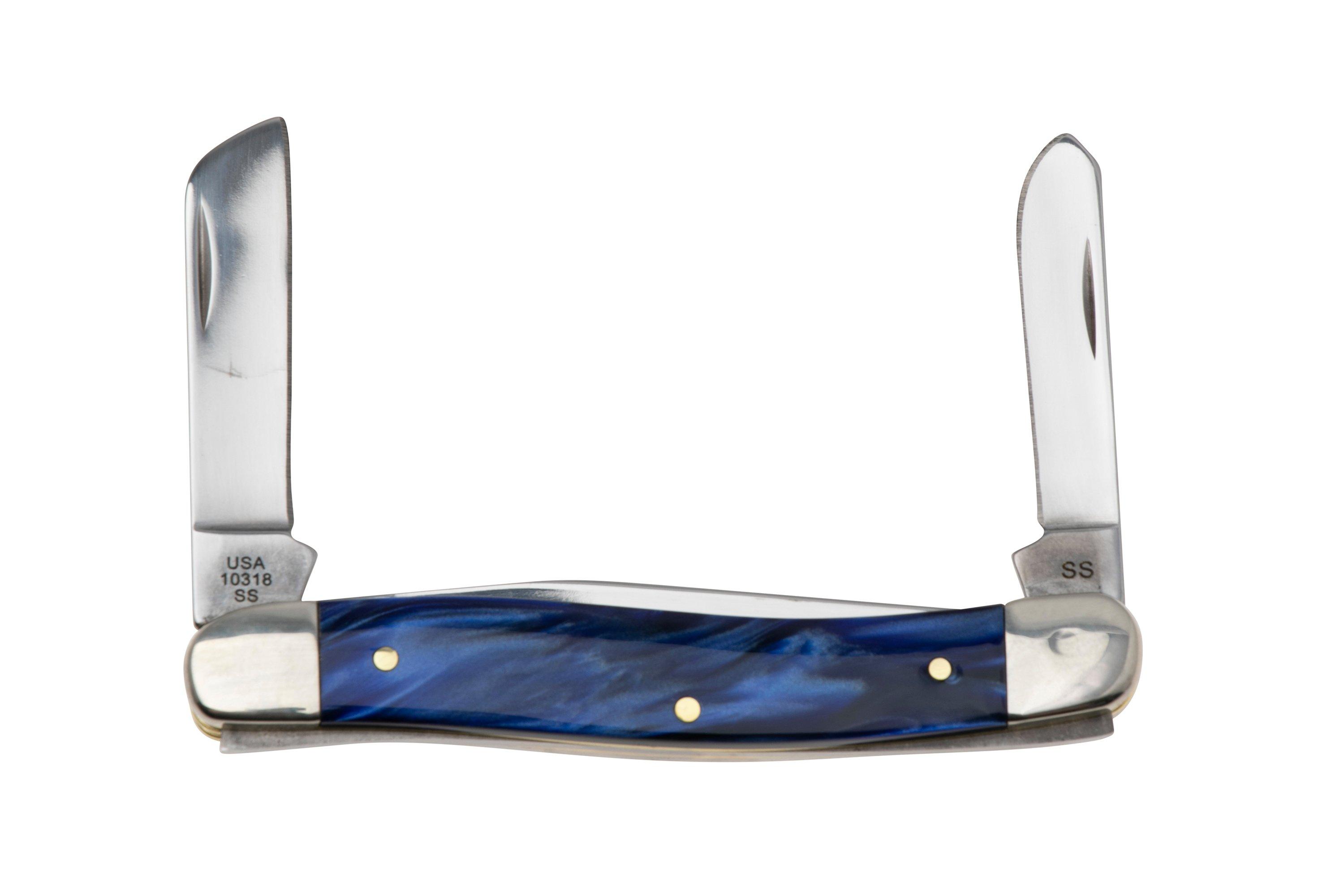 Case Medium Stockman 23448 Smooth Blue Pearl Kirinite 10318 SS, pocket ...