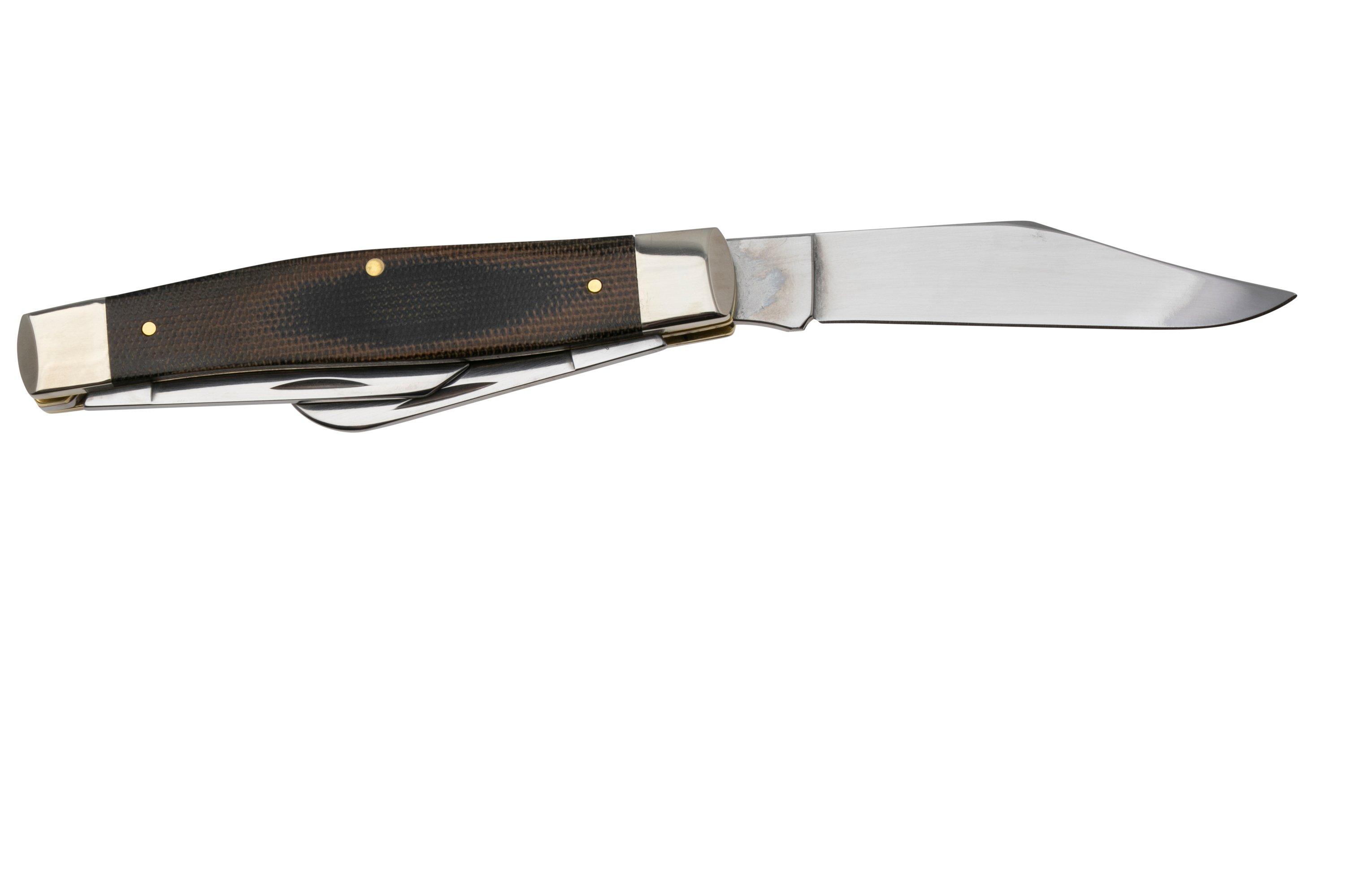 Case Large Stockman 23476 Green & Black Micarta 10375 SS coltello da ...