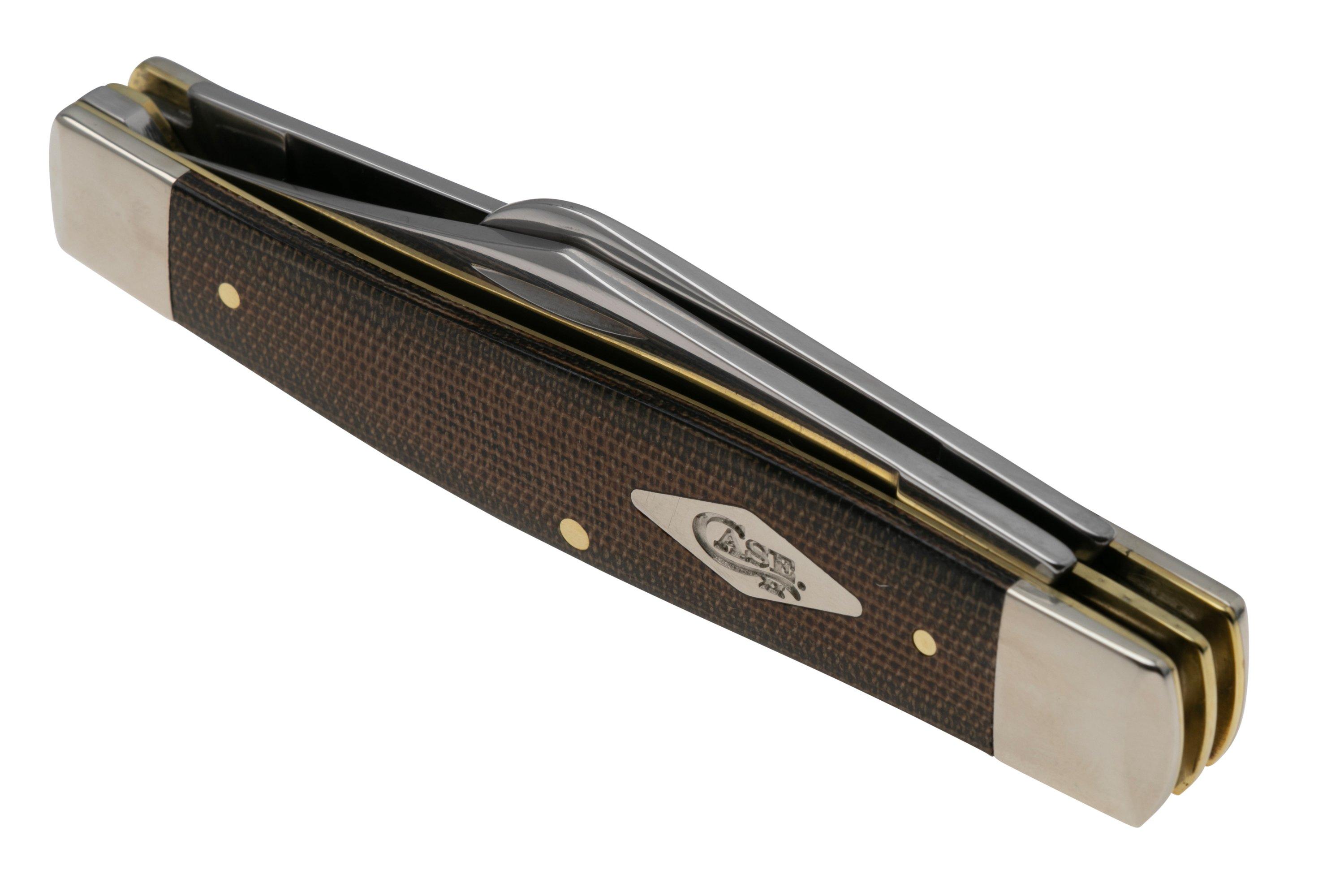 Case Large Stockman 23476 Green & Black Micarta 10375 SS coltello da ...