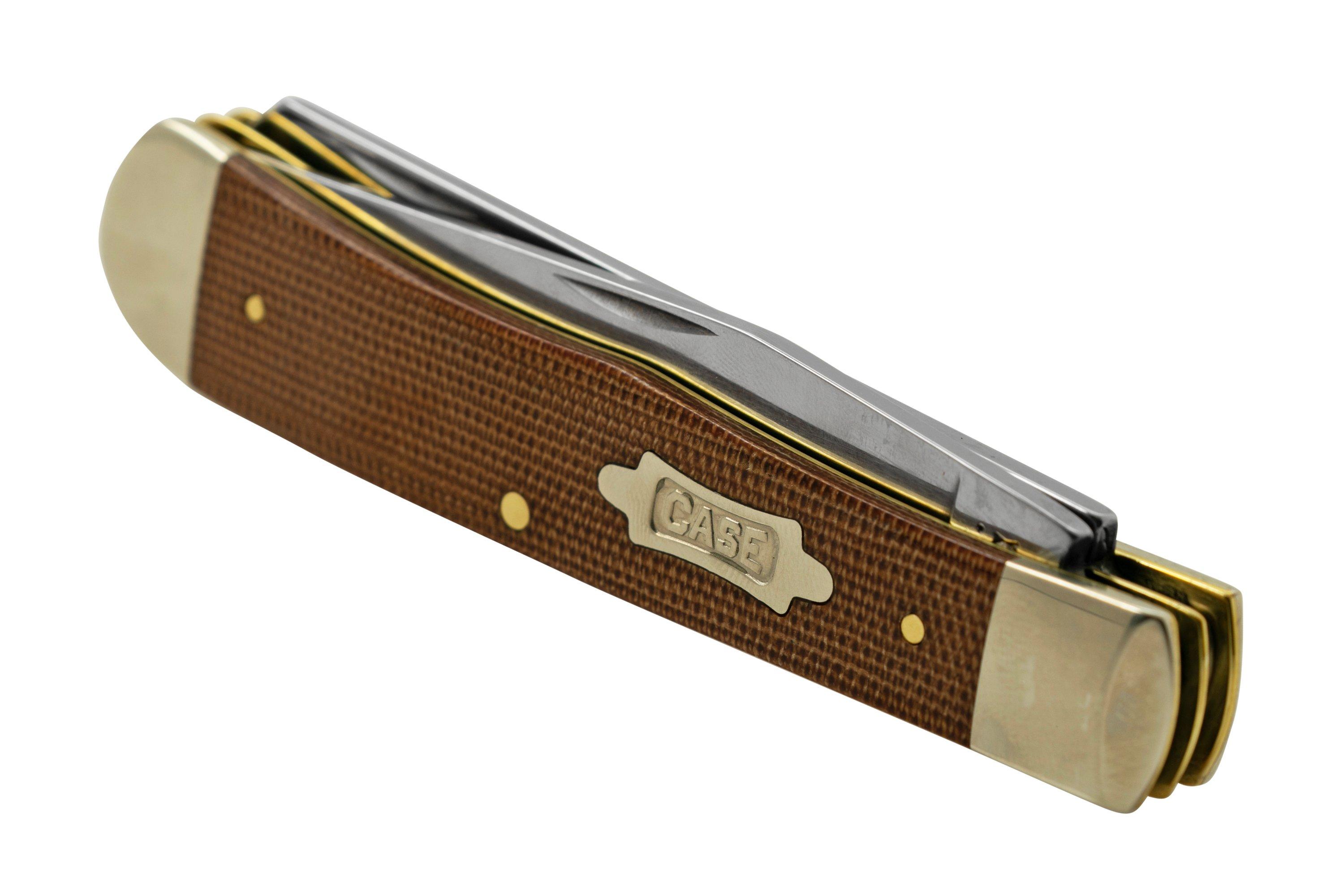 Case Trapper, Smooth Natural Canvas Micarta, 23690, 10254 SS, pocket ...