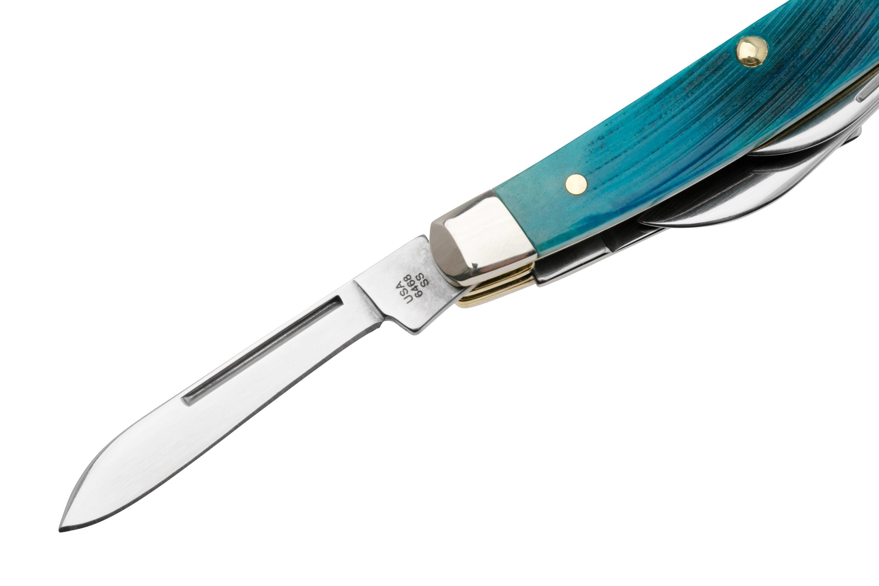 Case Small Congress 25586 Caribbean Blue Bone, Sawcut Jig 6468 SS ...