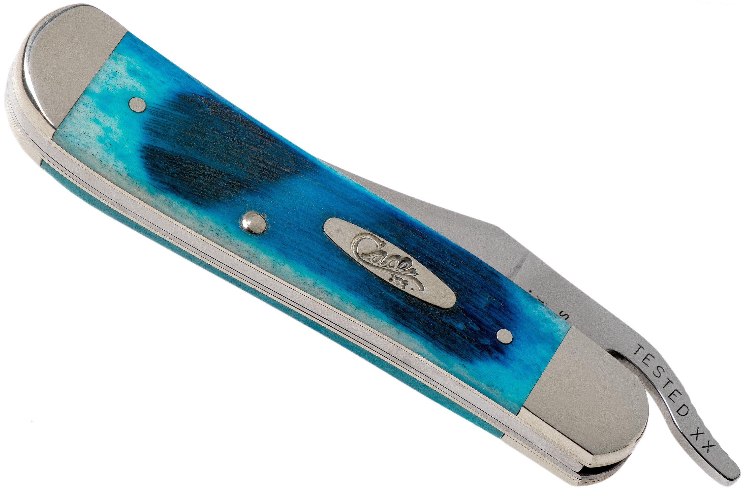 Case Russlock Caribbean Blue Bone, Sawcut, 25589, 61953L SS navaja ...
