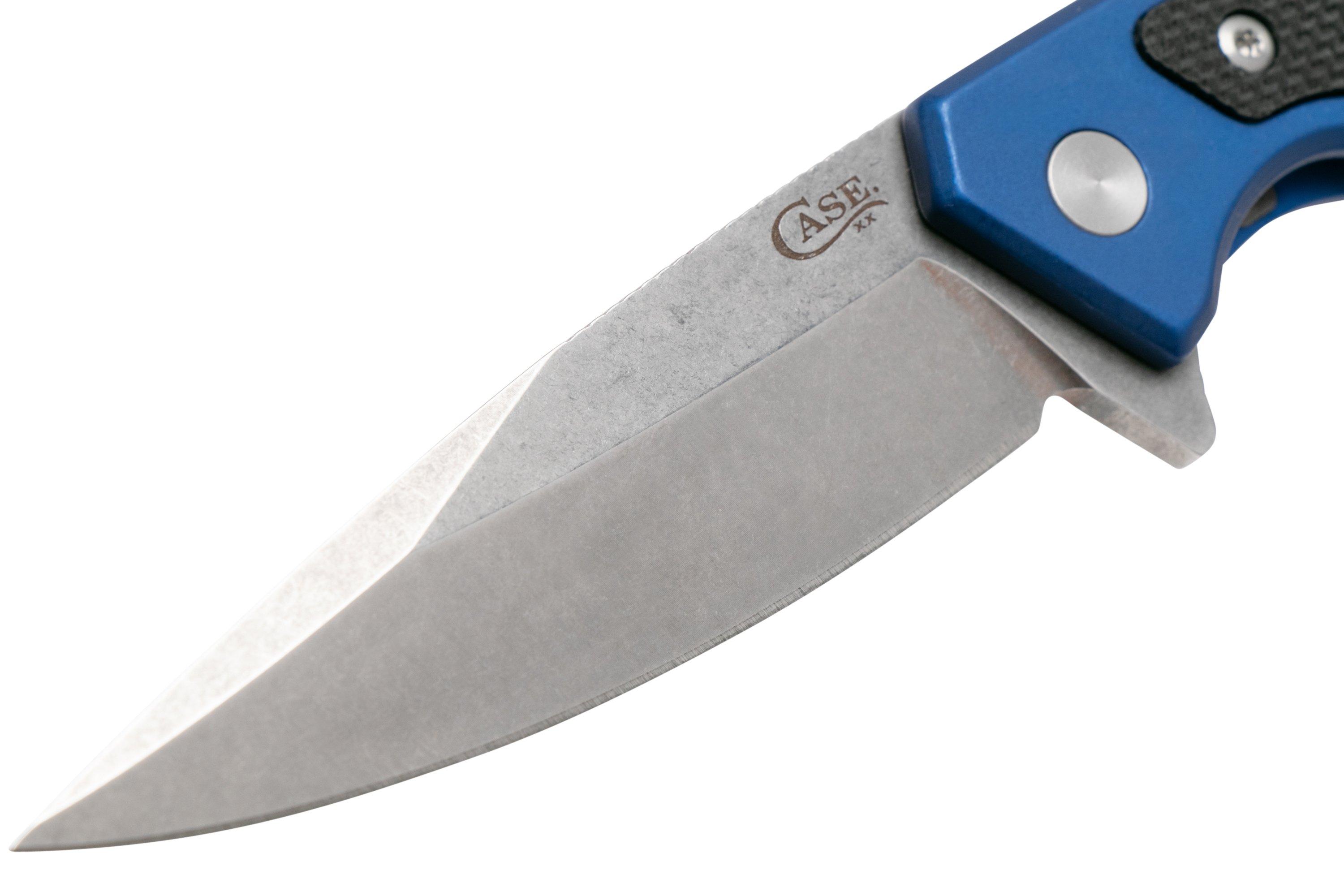 Case The Marilla, Blue Anodized Aluminum, S35VN, G10 schwarz Inlay ...