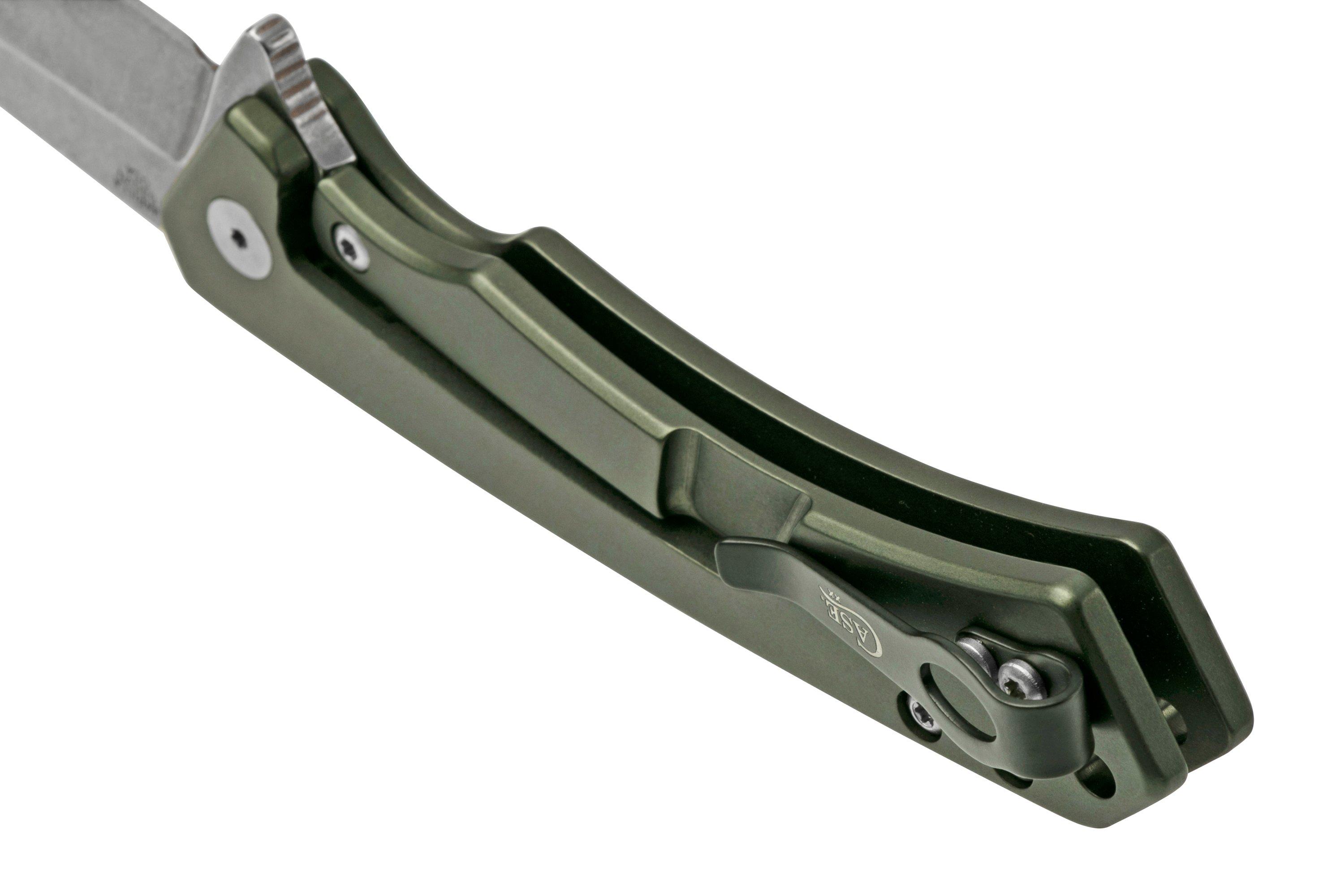 Case The Marilla, Green Anodized Aluminum, S35VN, Black G10 Inlay ...