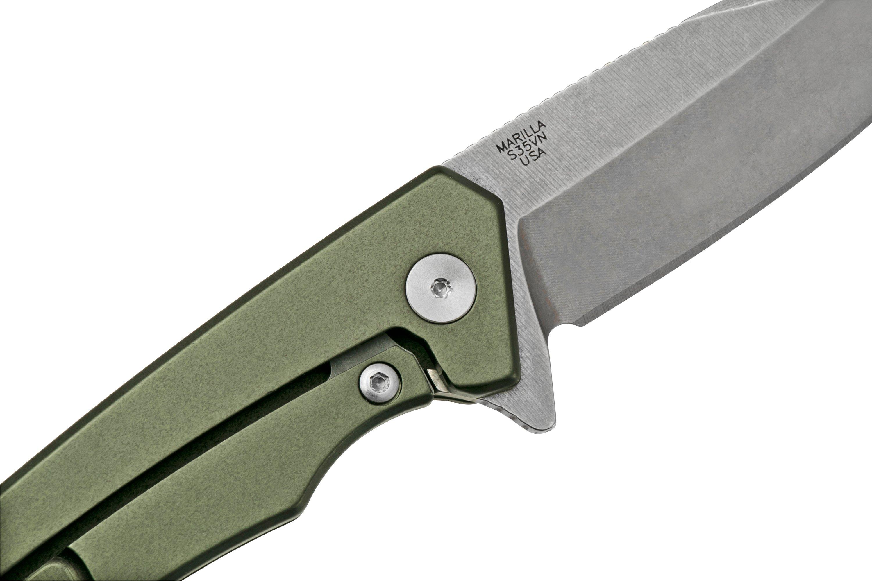 Case The Marilla, Green Anodized Aluminum, S35VN, Black G10 Inlay ...