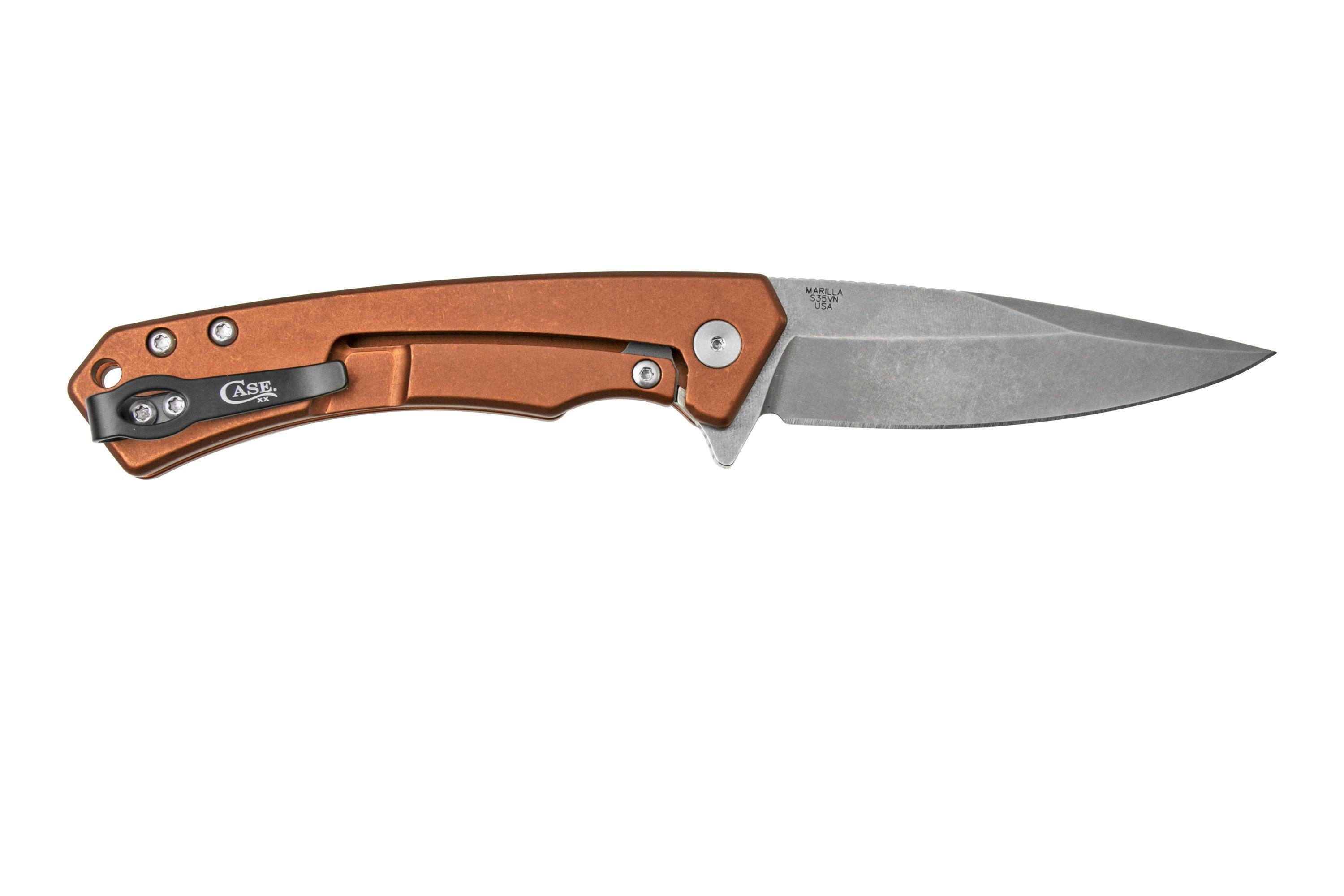 Case The Marilla, S35VN, Brown Anodized Aluminum, Black G-10 Inlay ...