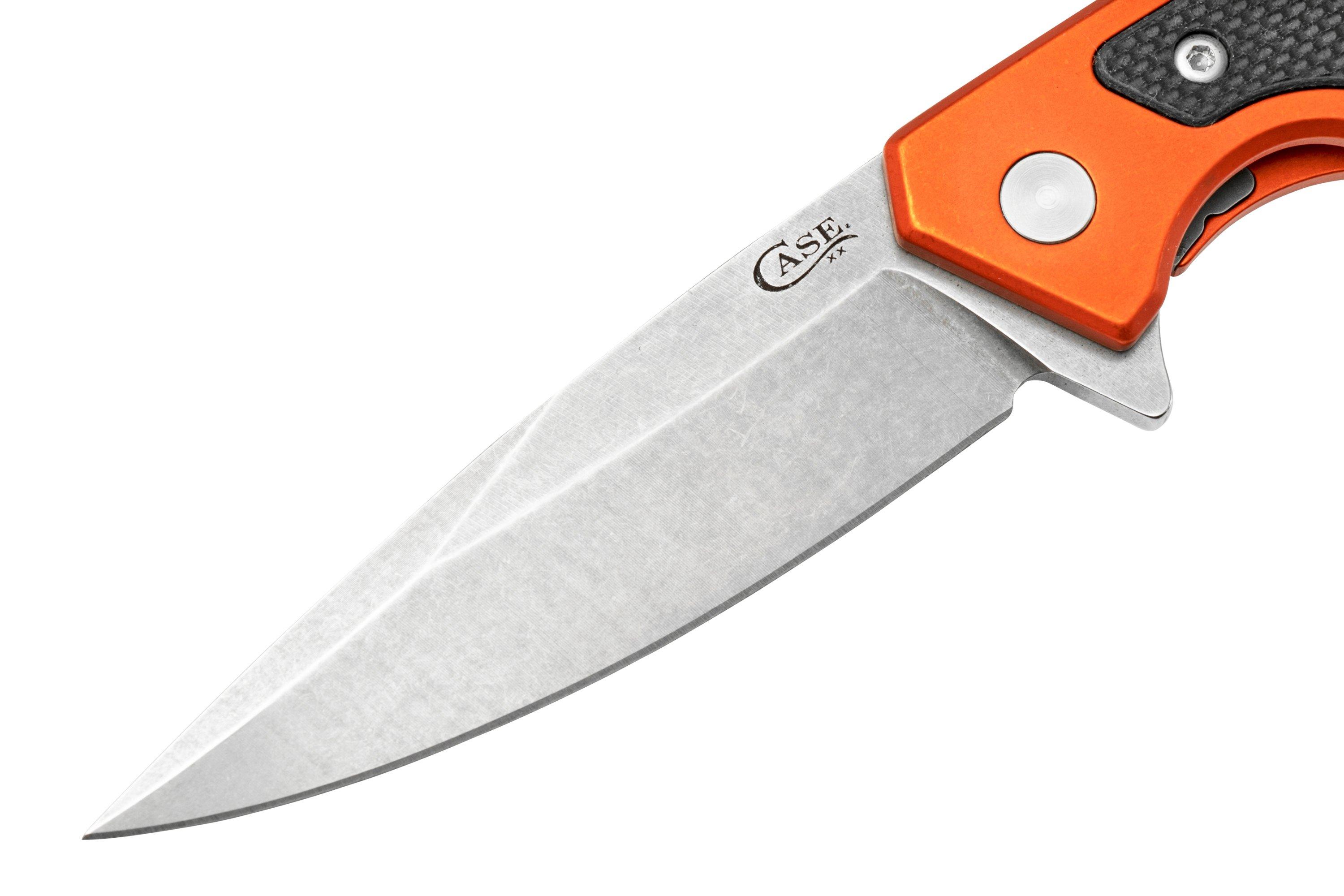 Case The Marilla, Orange Anodized Aluminum, S35VN, Black G-10 Inlay ...