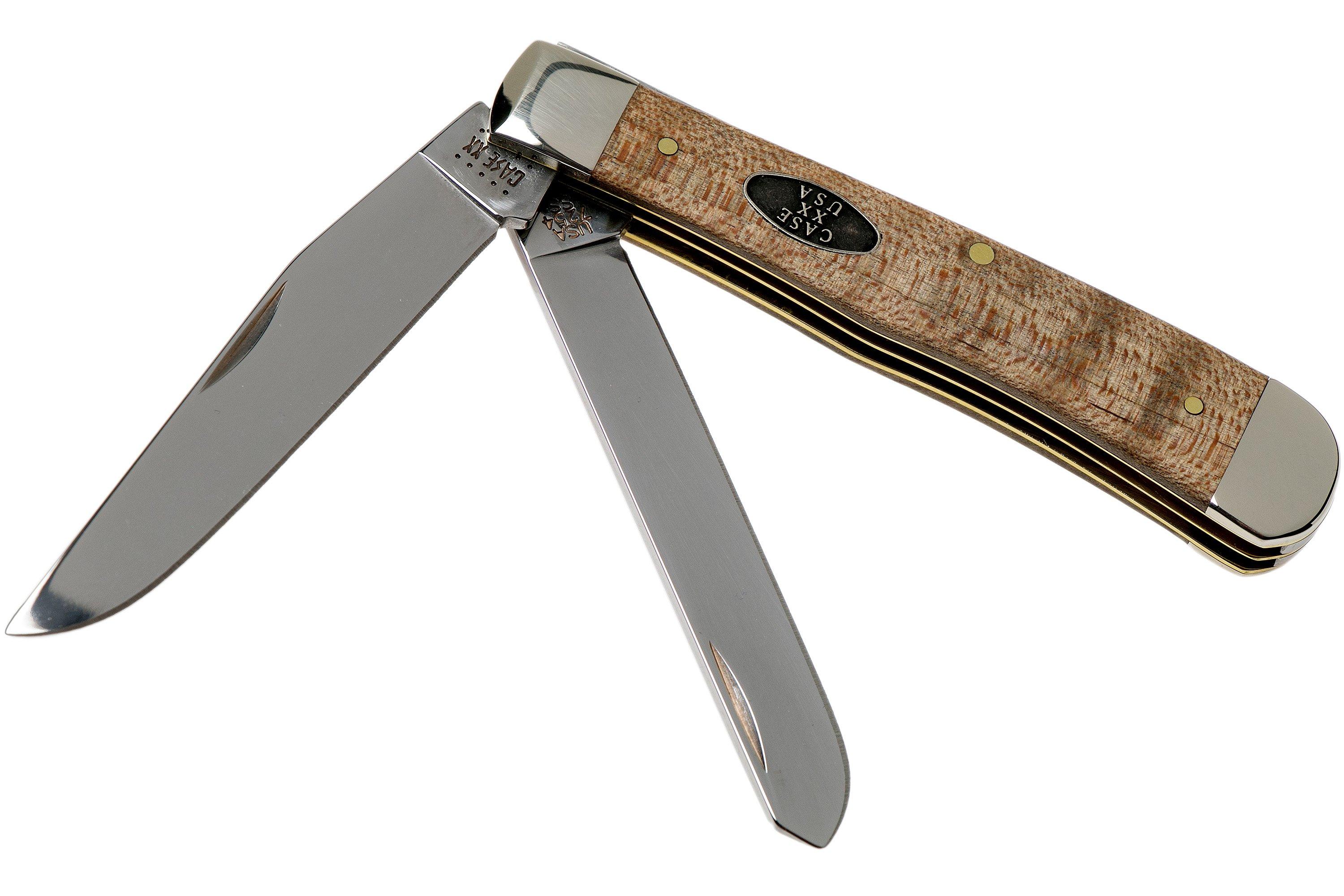 Case Trapper Natural Curly Maple Smooth, 25940, 7254 SS pocket knife ...