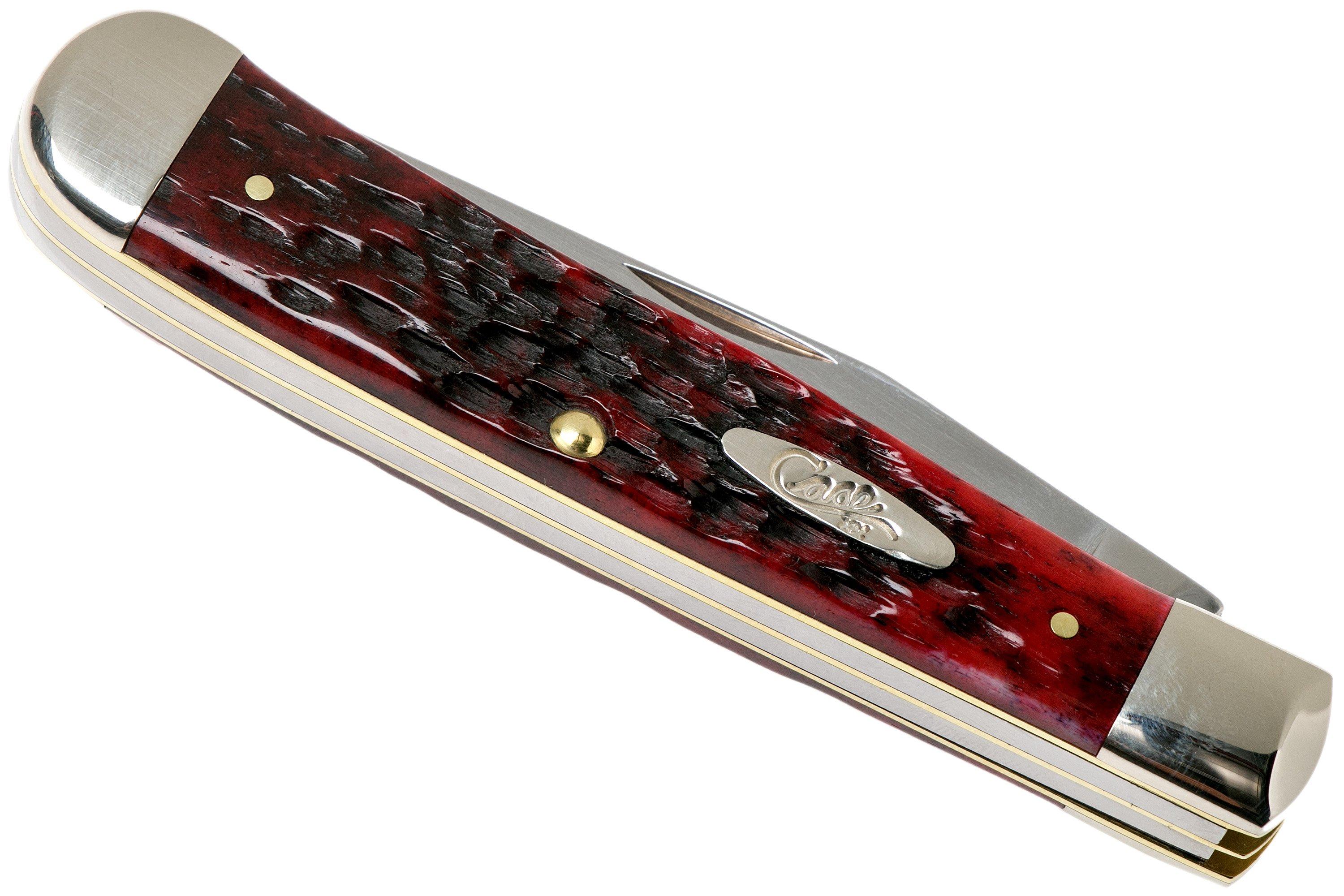Case Trapper Crimson Red Peach Seed Jigged Bone, 27380 6254 SS navaja ...