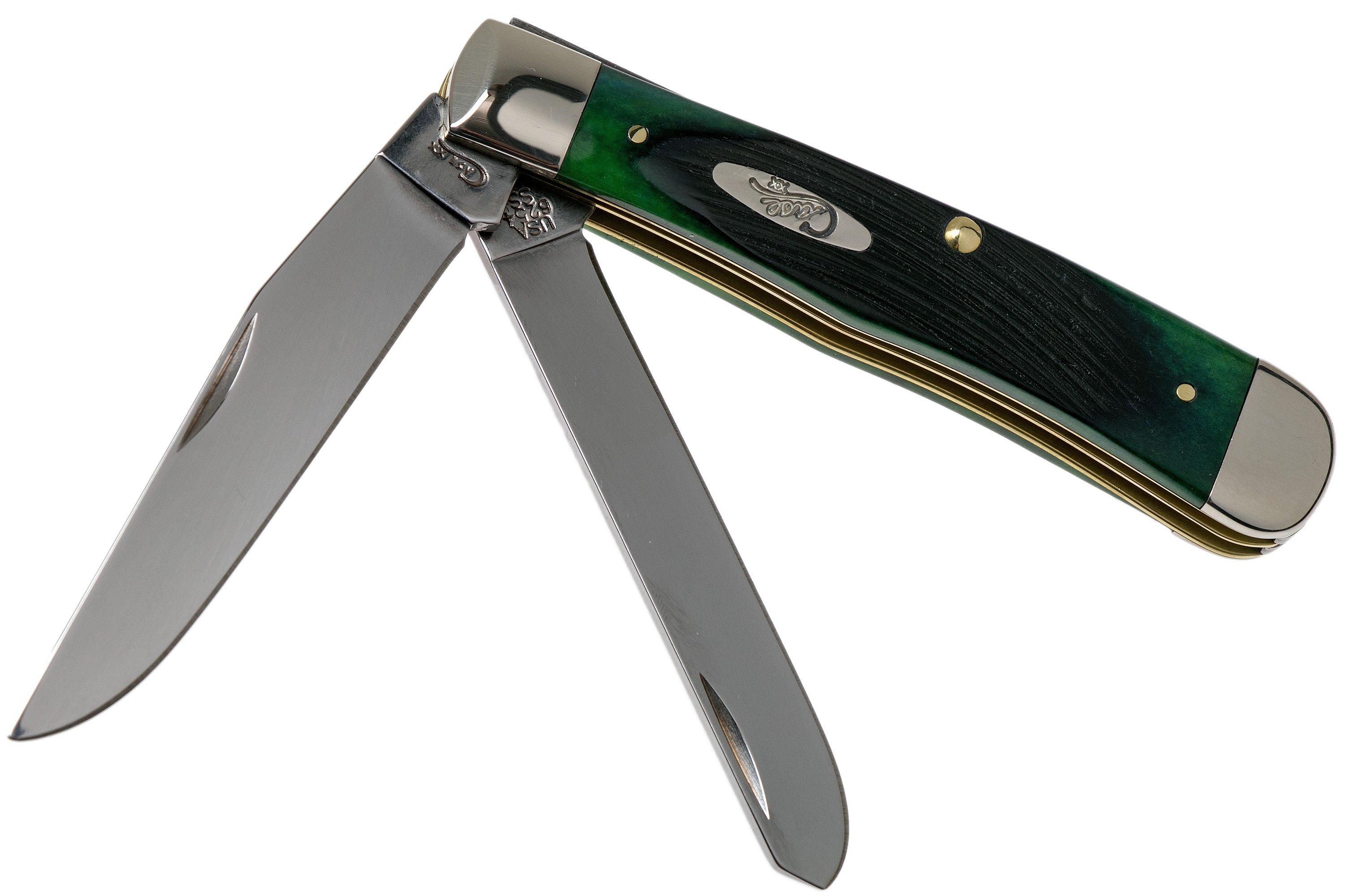 Case Trapper Hunter Green Bone, Sawcut, 27660, 6254 SS pocket knife ...