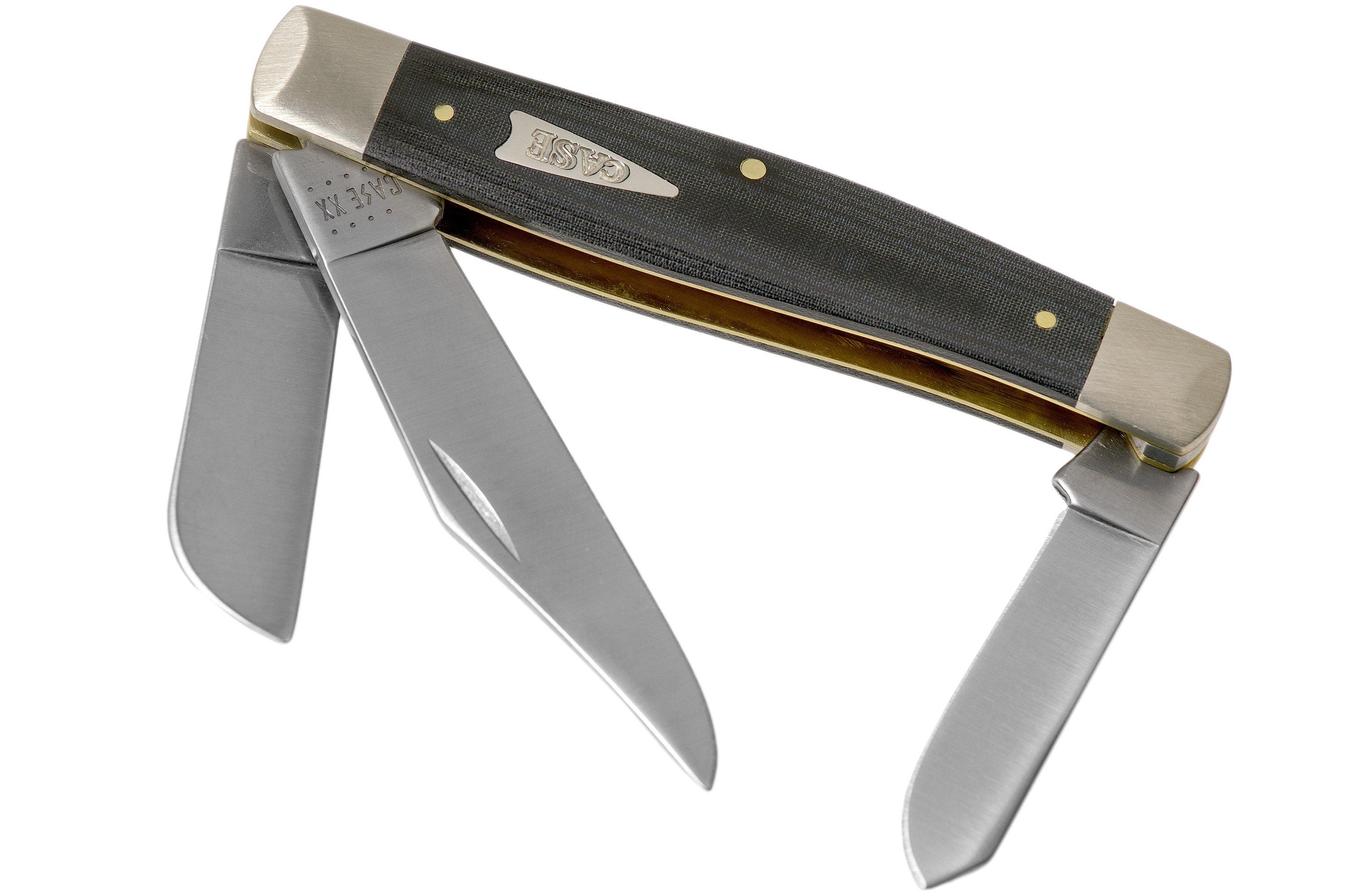 Case Large Stockman Smooth Black Micarta, 27732, 10375 SS pocket knife ...