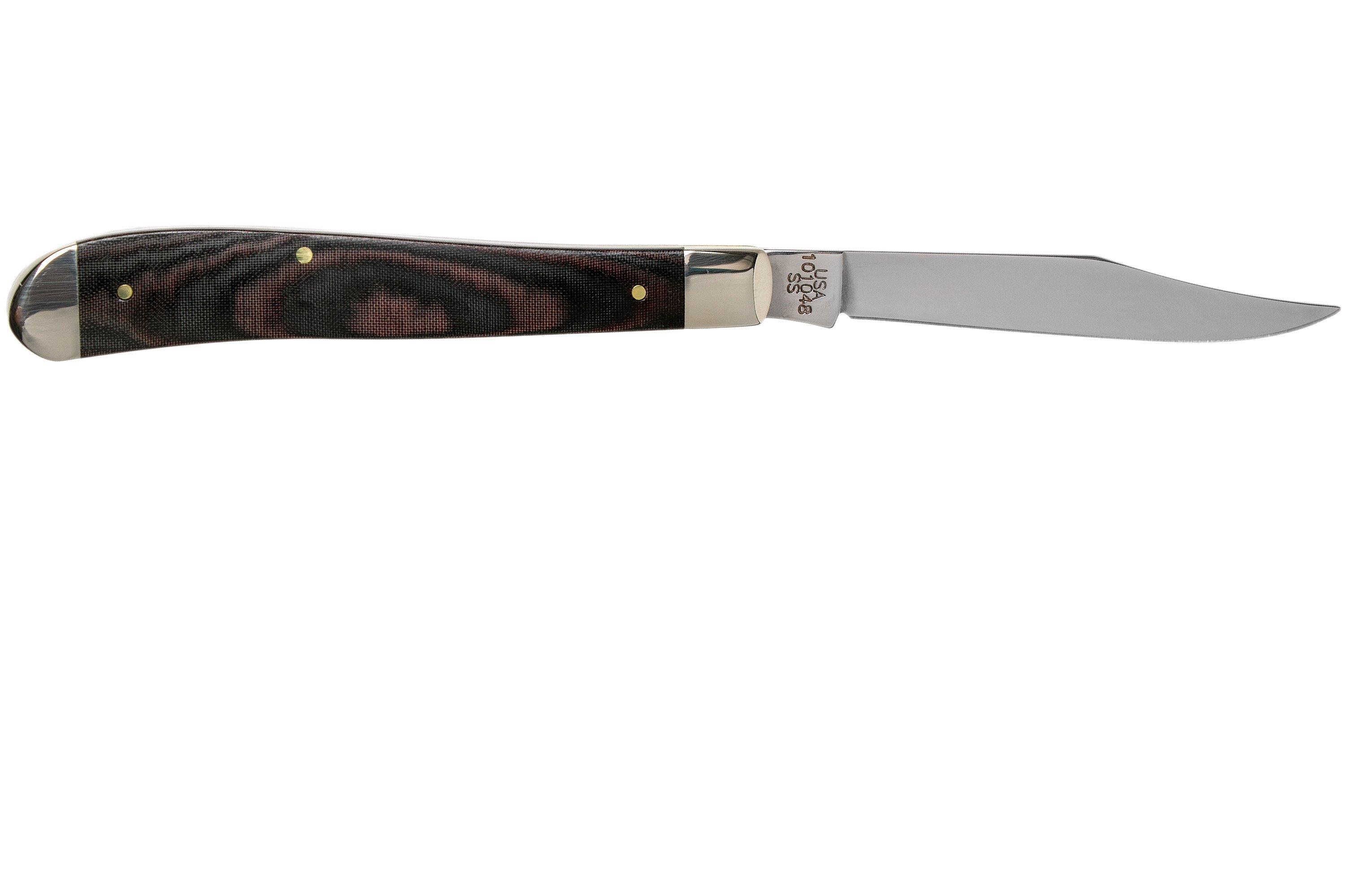 Case Slimline Trapper Smooth Black Red Micarta, 27857, 101048 SS zakmes ...