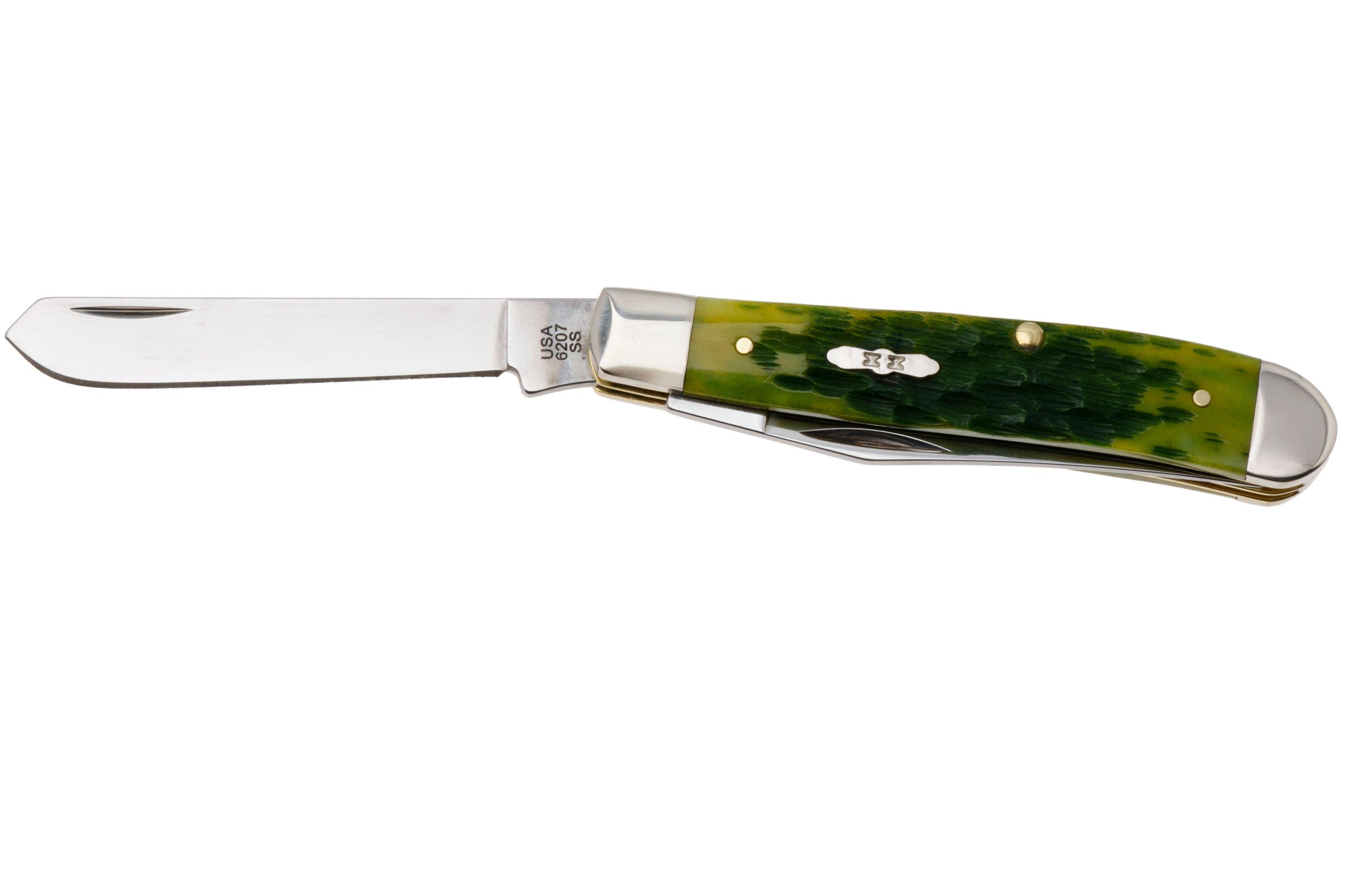 Case Mini Trapper 27861, Green Apple Bone, Peach Seed Jig, 6207 SS ...