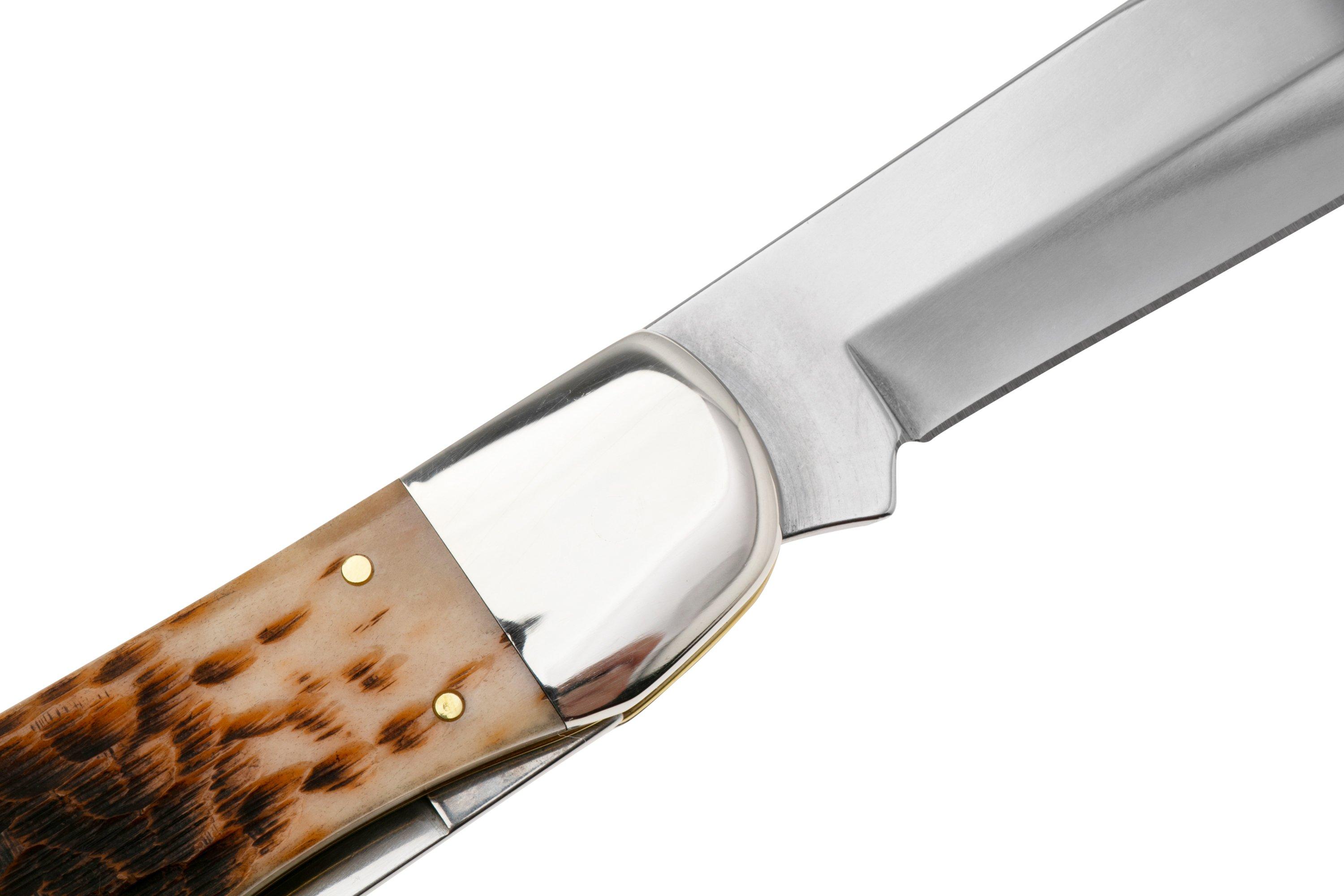 Case Folding Hunter 30093 Amber Bone Peach Seed Jig, 6265 Carbon Steel ...