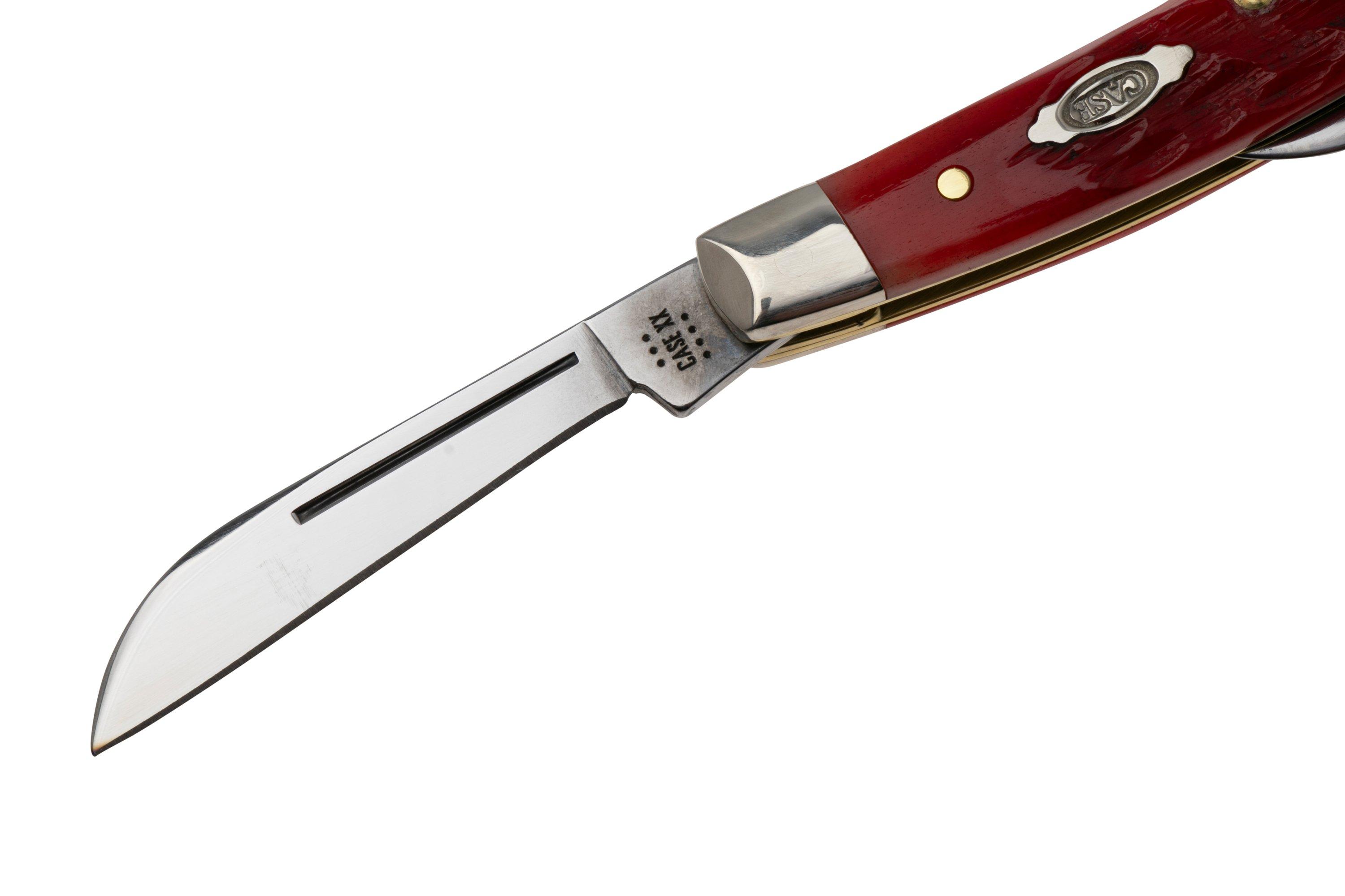 Case Small Congress 31949 Dark Red Bone, Peach Seed Jig 6268 CS pocket ...