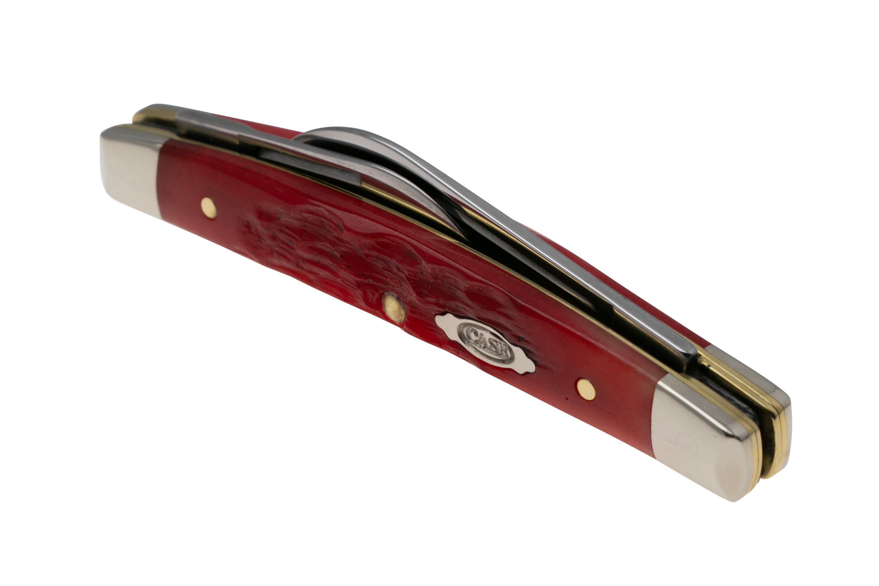 Case Small Congress 31949 Dark Red Bone, Peach Seed Jig 6268 CS pocket ...