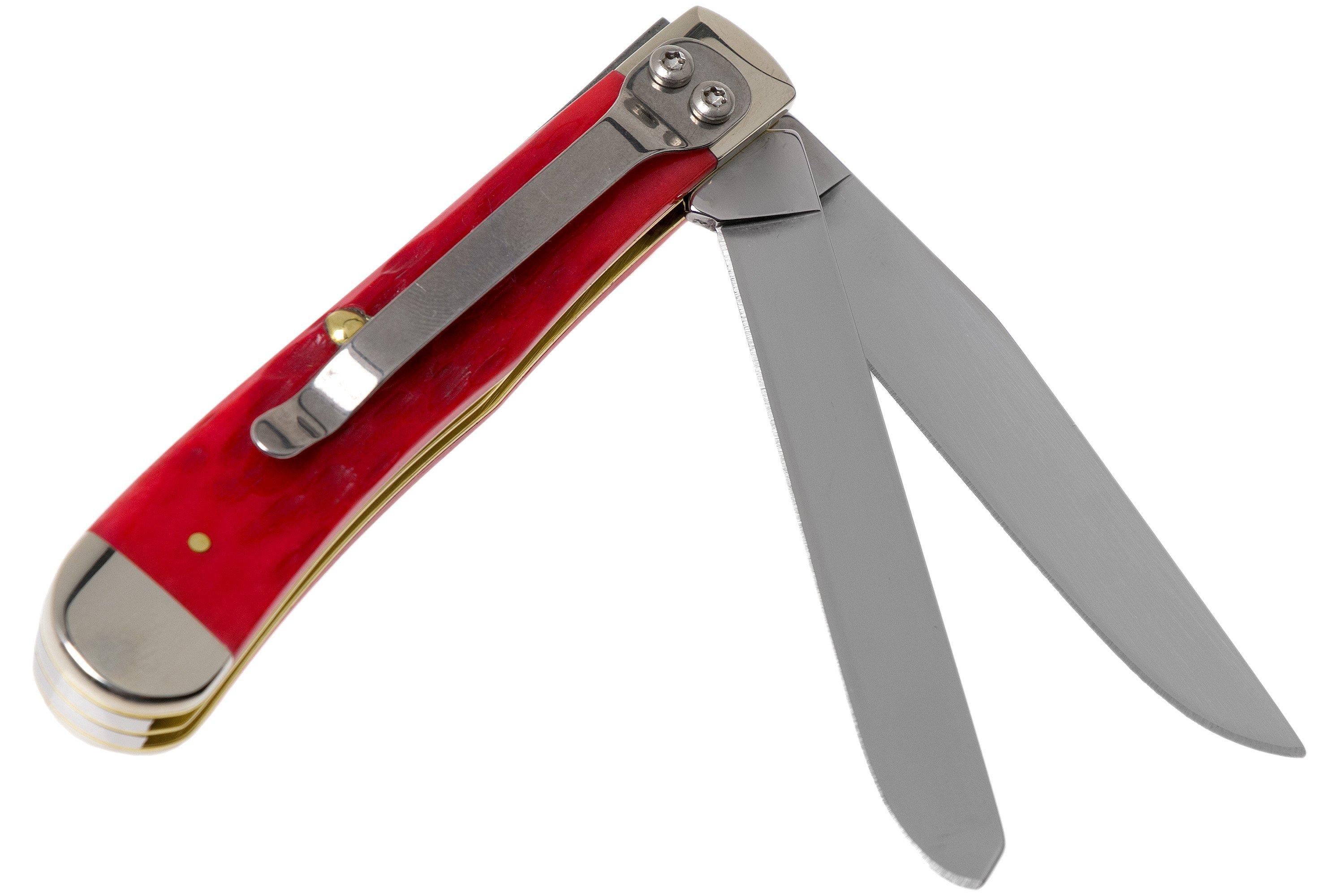 Case Trapper Dark Red Bone, Peach Seed Jig, 31957, 6254 CV navaja con ...