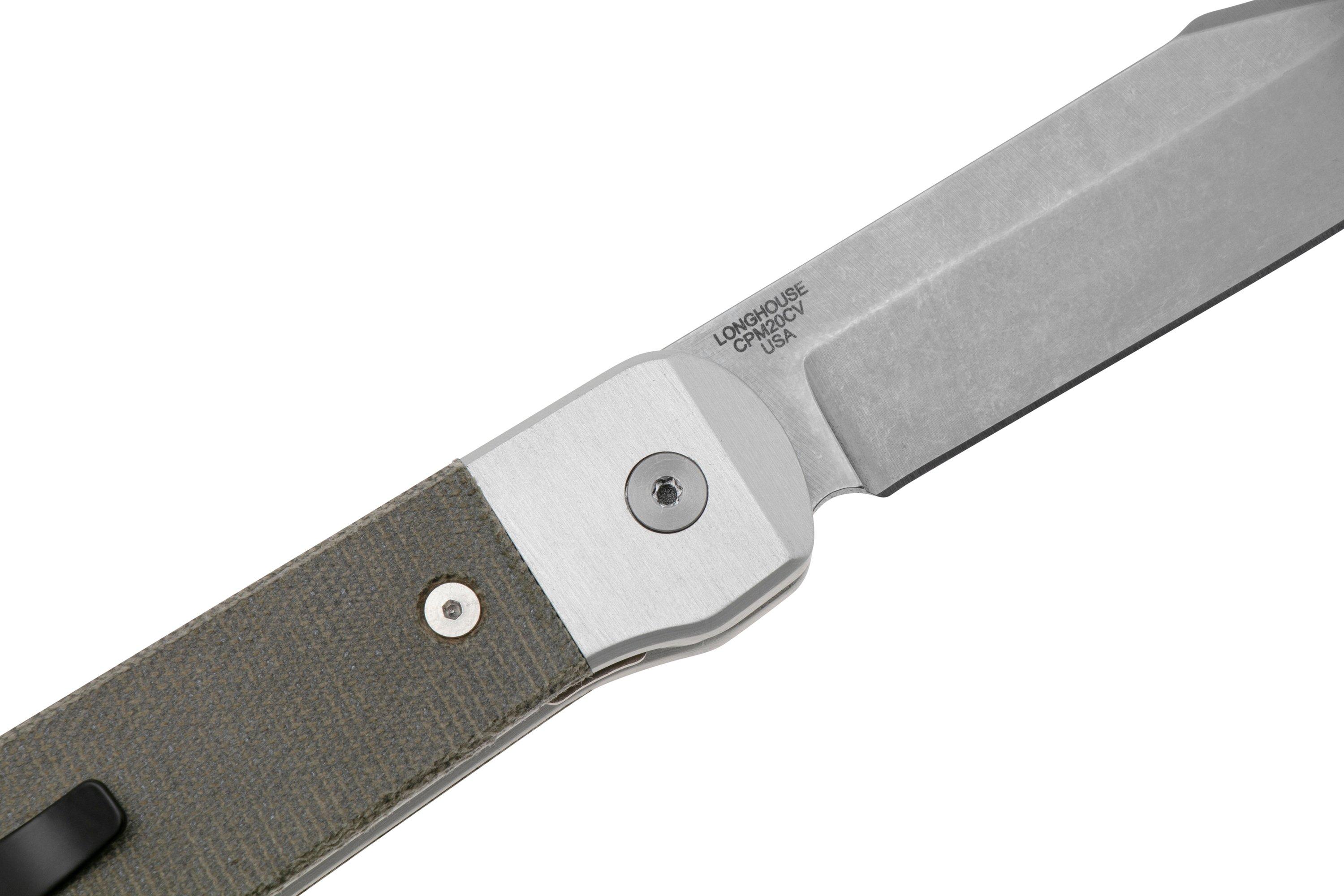 Case Longhouse 50911 Stonewashed CPM 20CV Green Micarta, coltello da ...