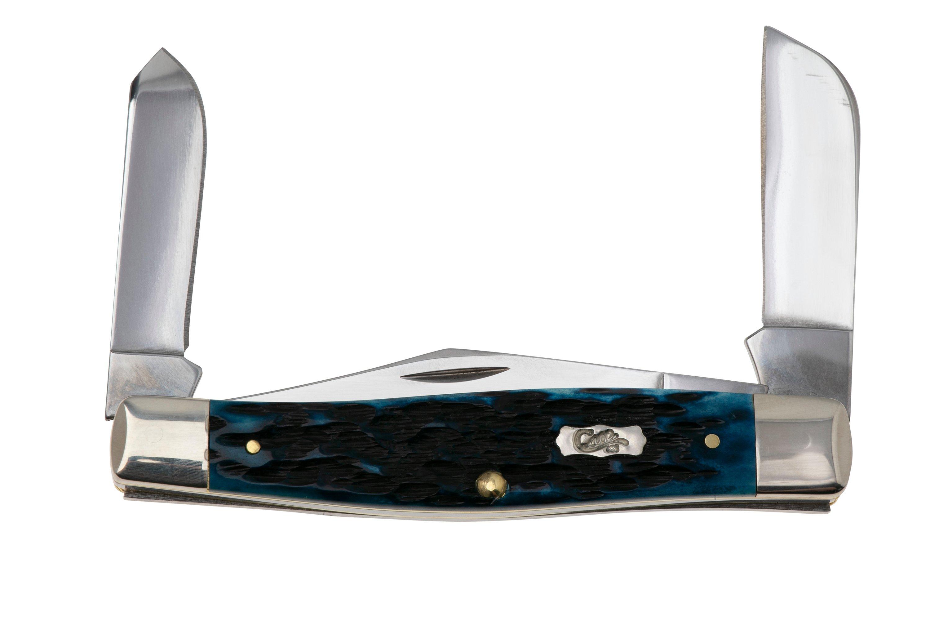 Case Large Stockman 51861 Peach Seed Jig Pocket Worn Mediterranean Blue ...