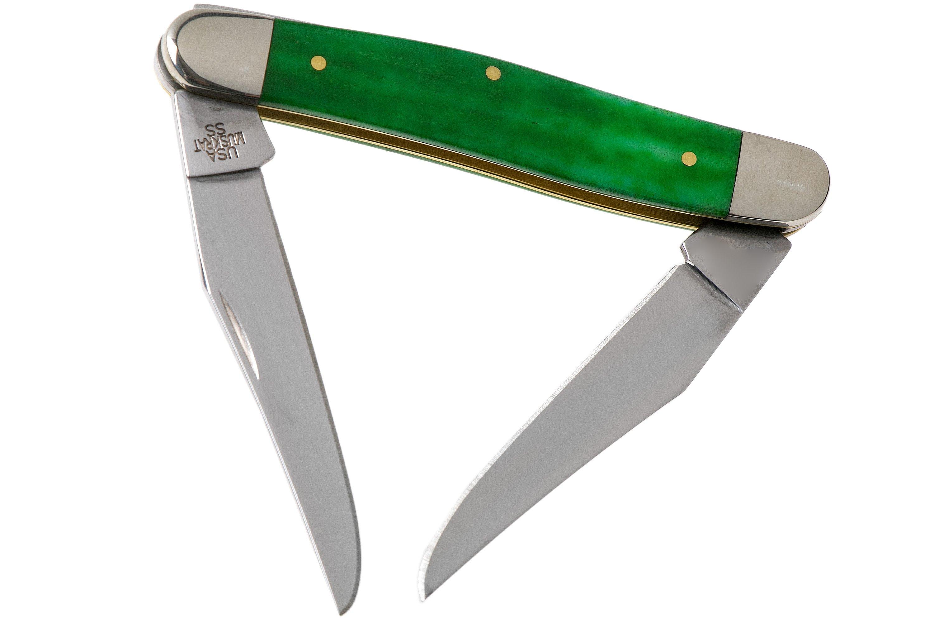 Case Muskrat Brilliant Green Bone, Smooth, 52822, MUSKRAT SS navaja ...