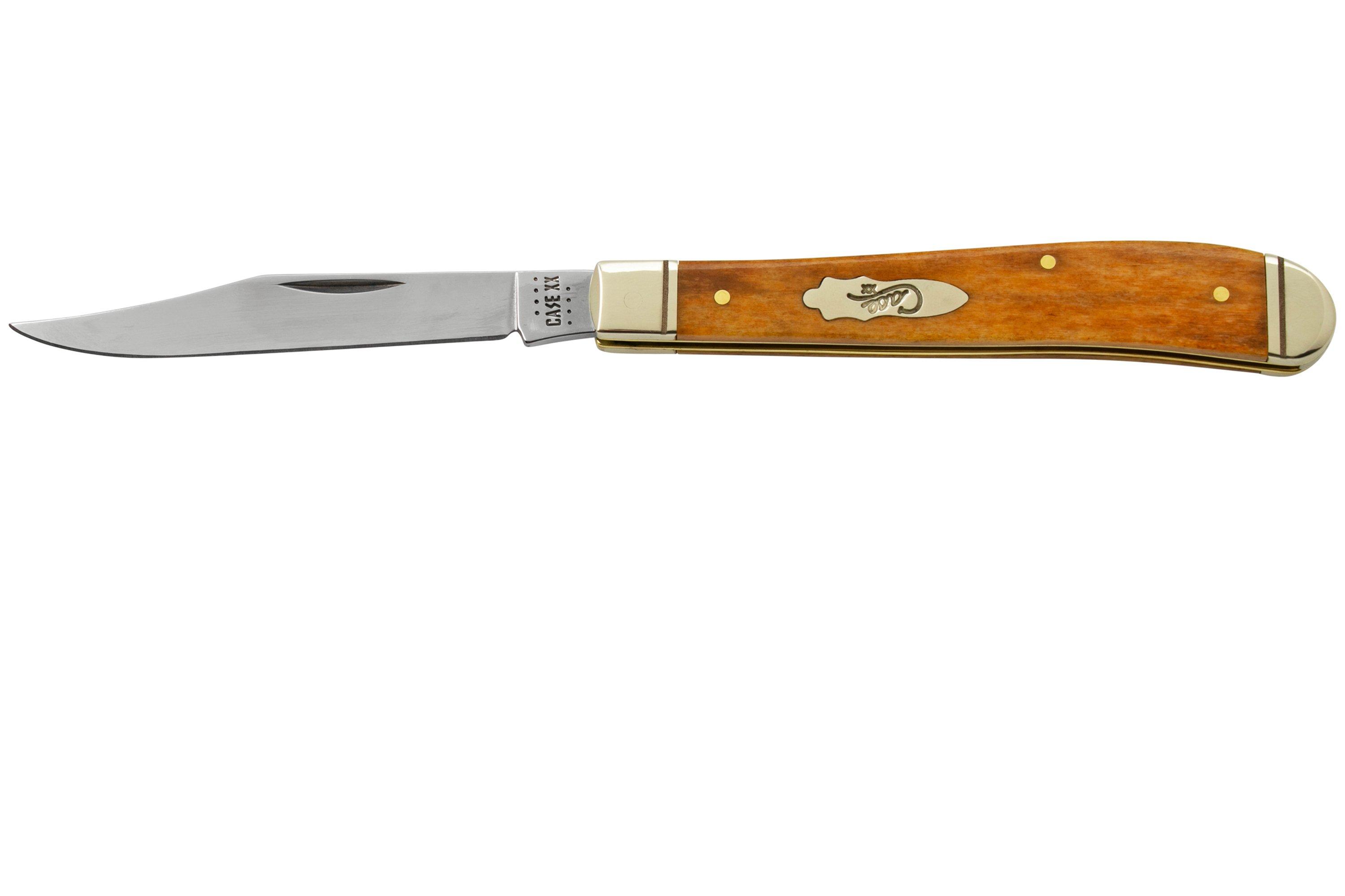 Case Slimline Trapper 58203 Smooth Antique Bone 61048 Stainless Steel ...