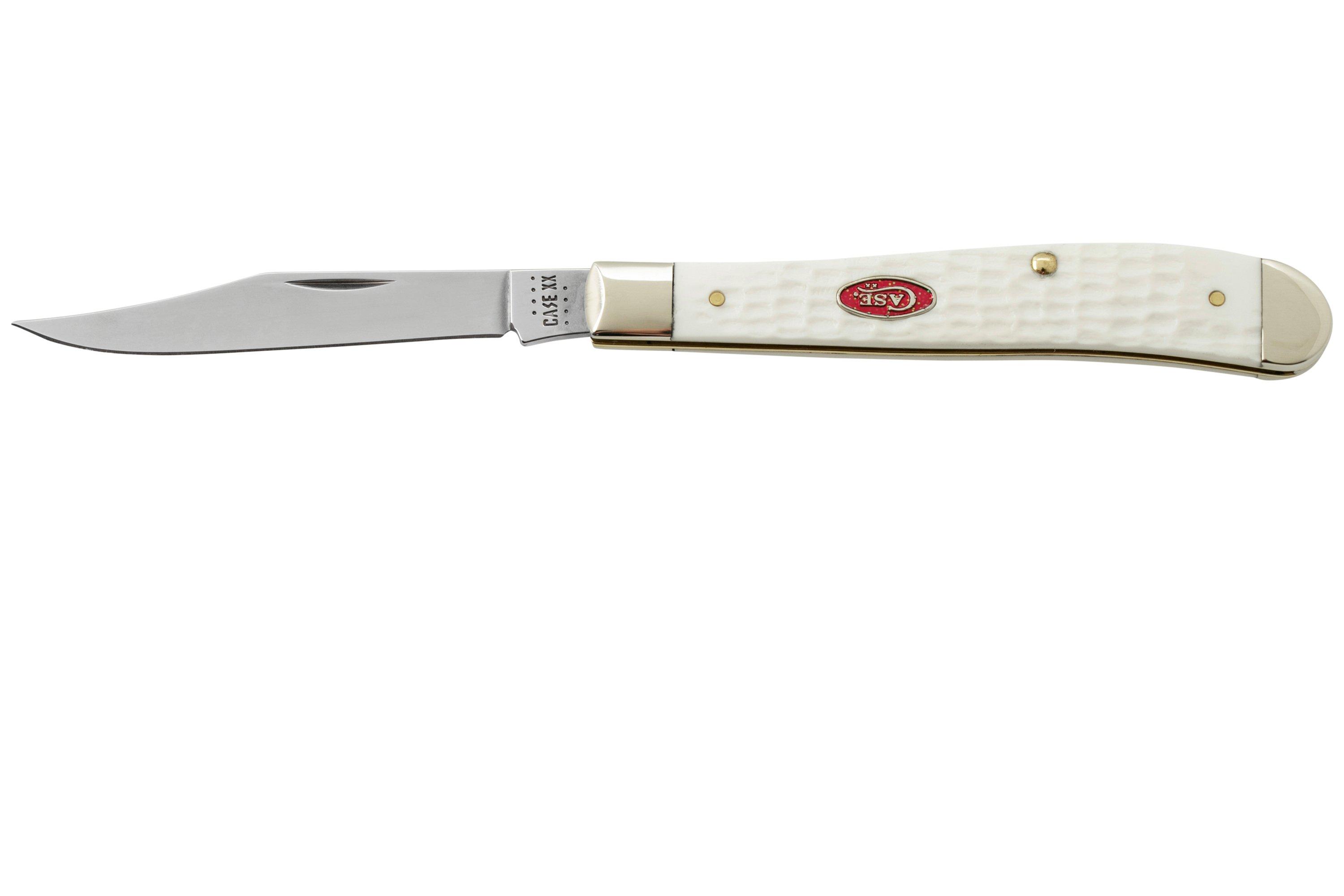Case Slimline Trapper 60194 White Synthetic SparXX, 61048 SS, navaja ...