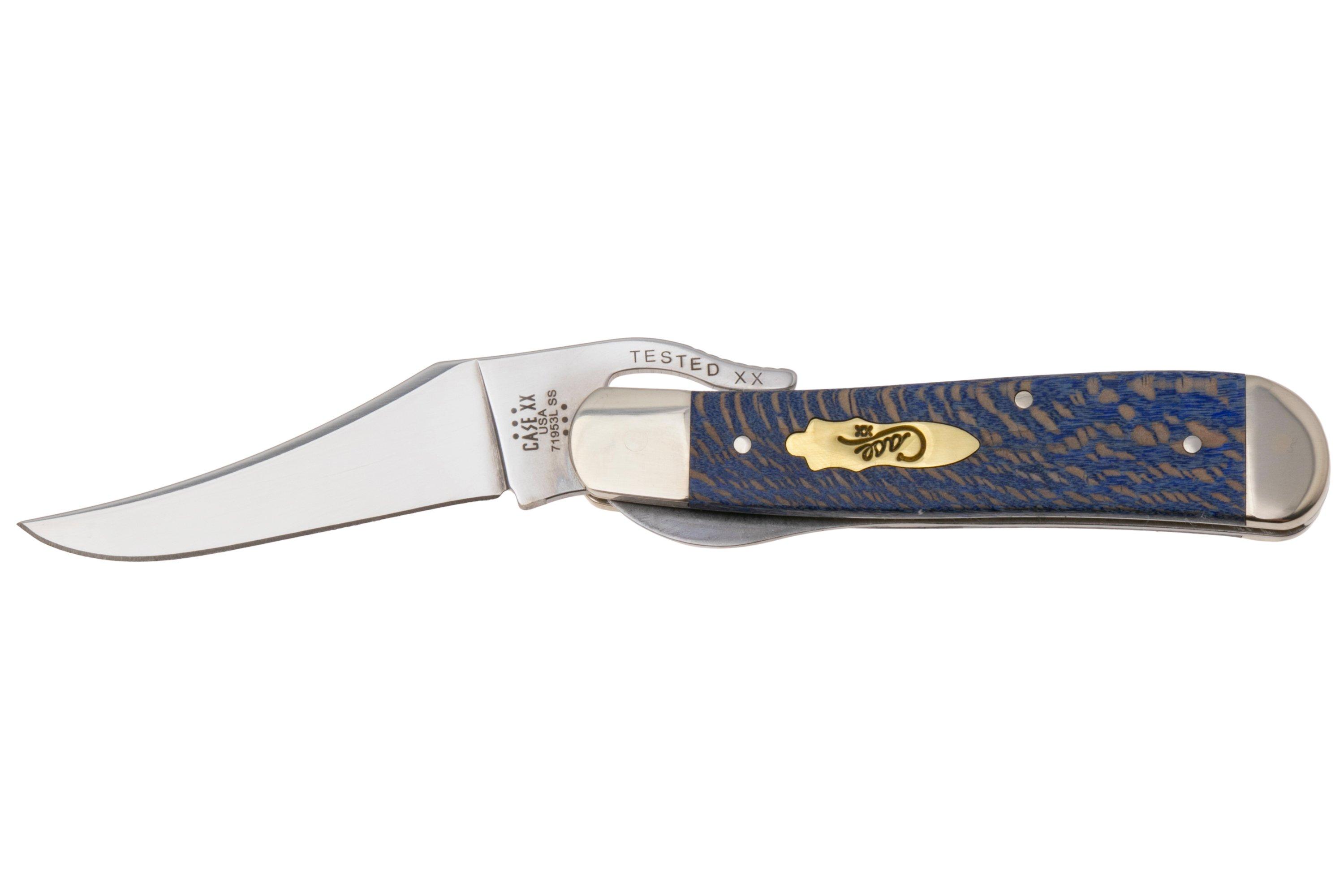 Case RussLock Smooth Blue Sycamore Wood, 63734, 71953L SS pocket knife ...