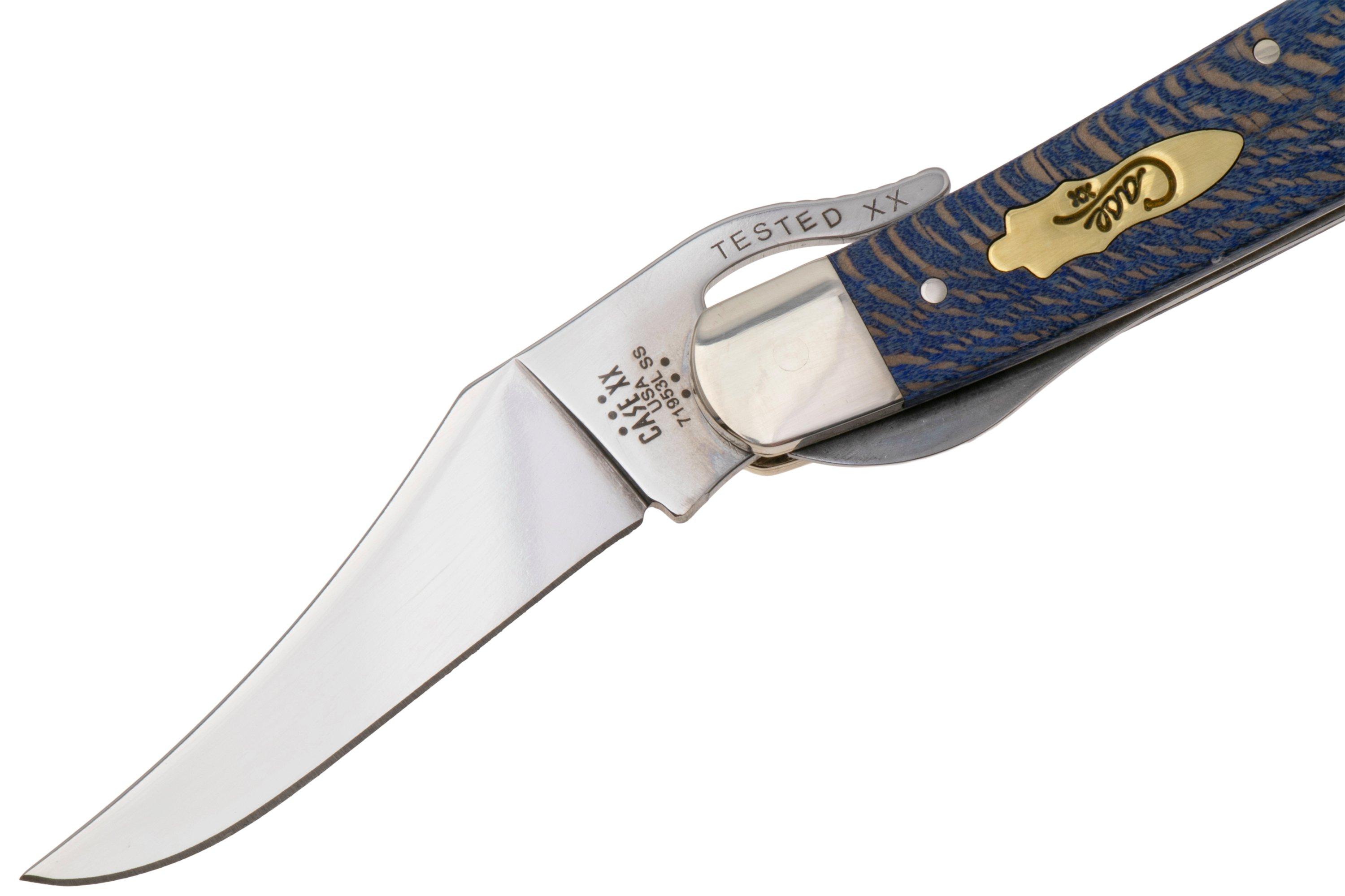 Case RussLock Smooth Blue Sycamore Wood, 63734, 71953L SS pocket knife ...
