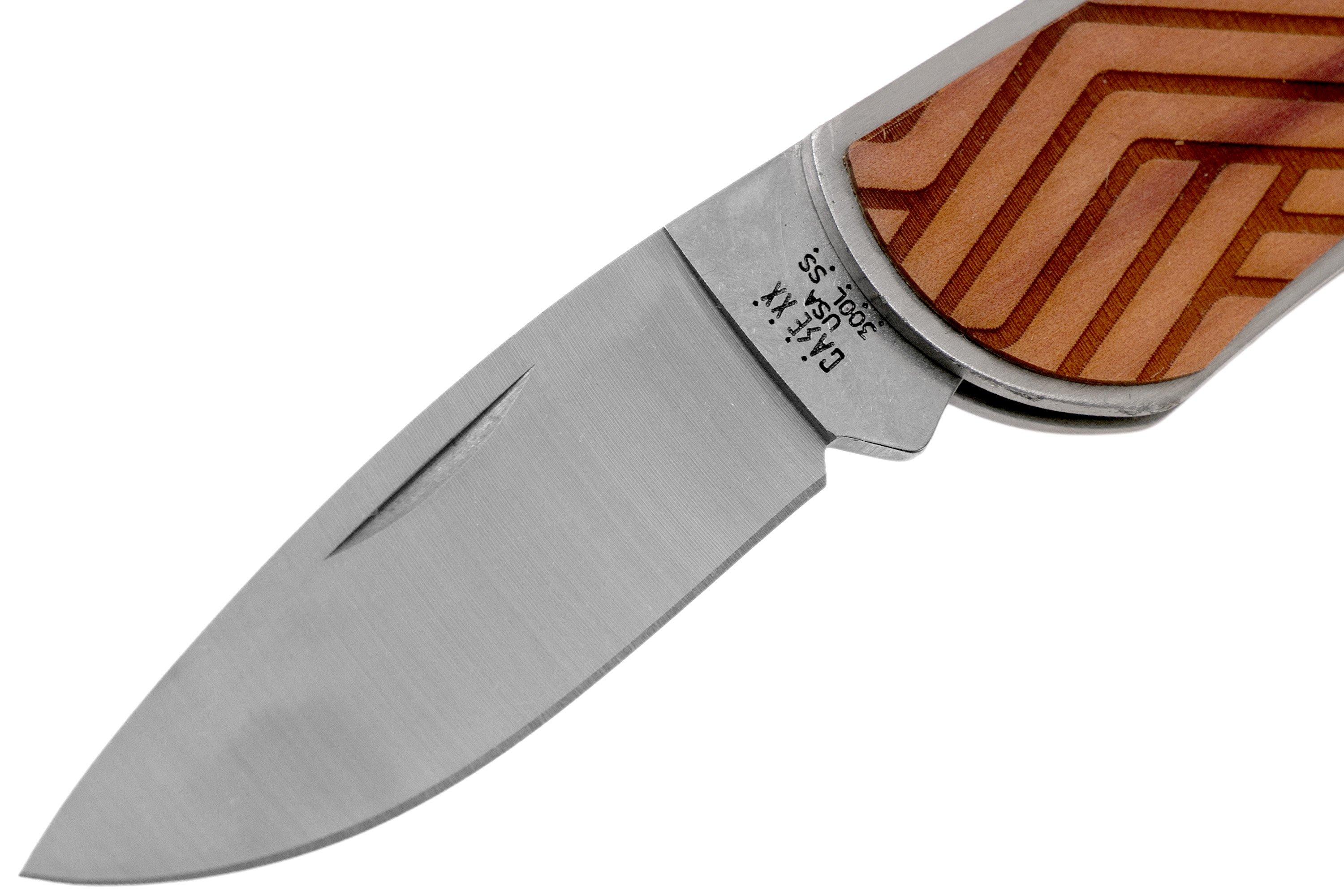 Case x Woodchuck Executive Lockback Brushed Stainless, Lines, 64322 ...